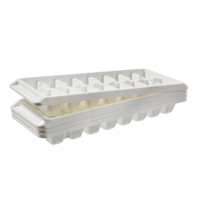 Four Stackable Ice Cube Trays for Home Storage, Freezer Safe, 4 Trays ...
