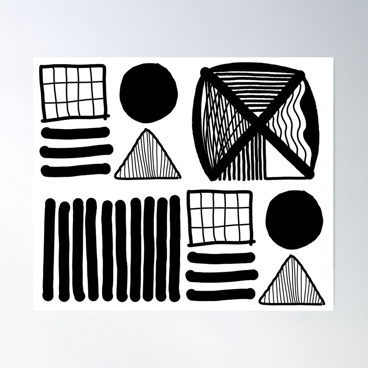 Four Things Park - Black And White Poster Wall Art, Modern Wall Decor ...