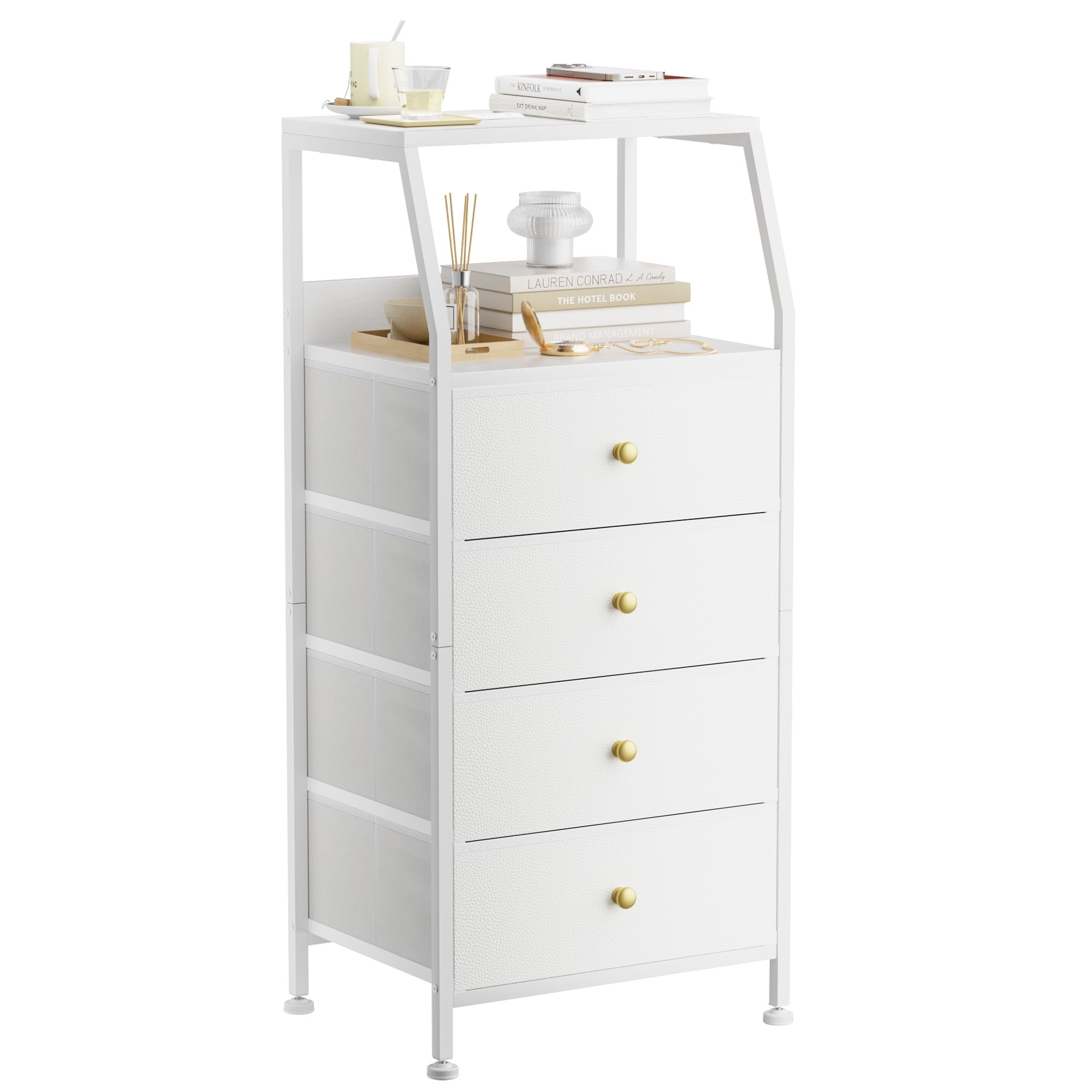 Four Tier Ladder Drawer Cabinet White 40x30x85cm - Walmart.com