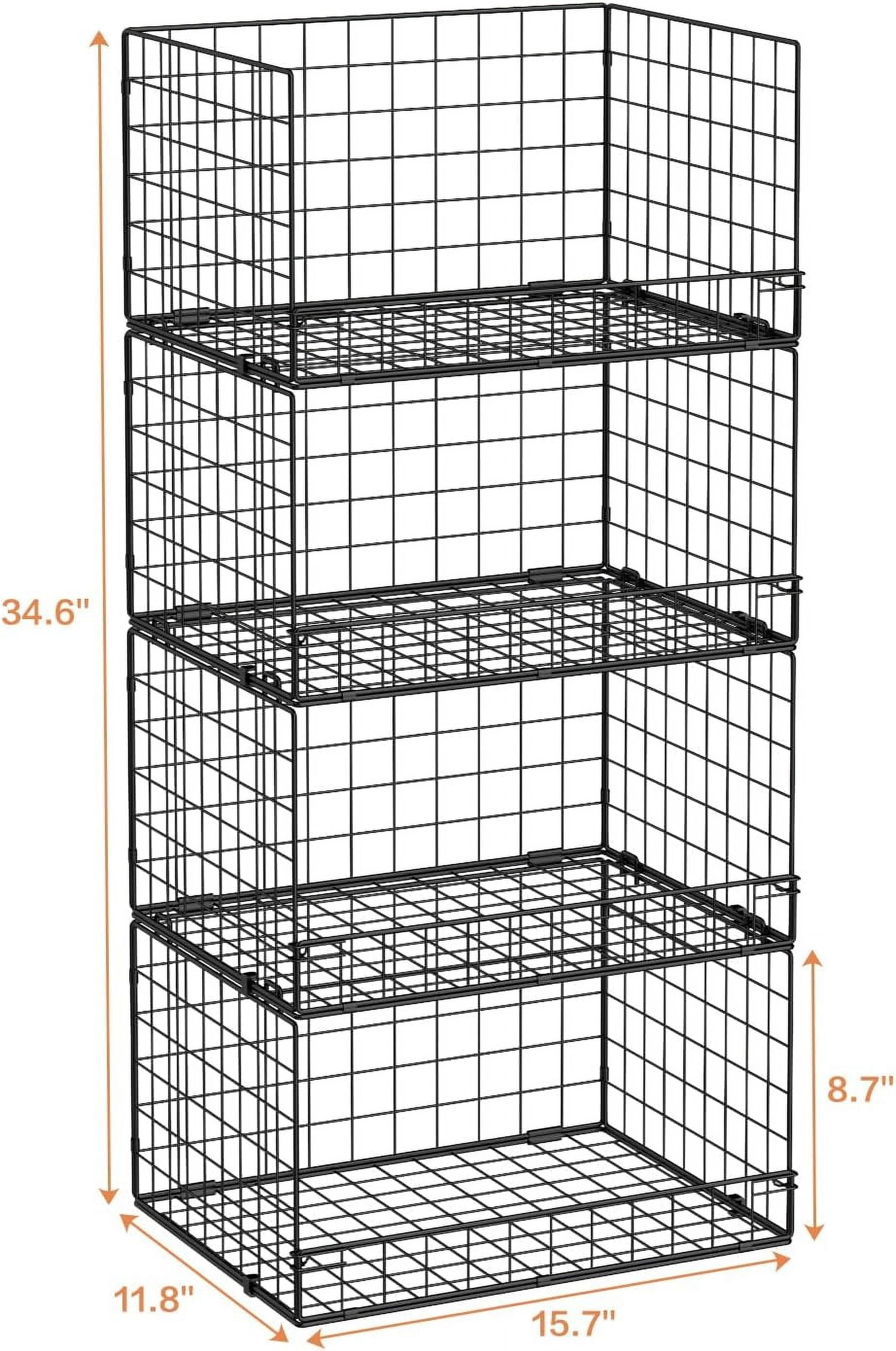 Four-Tier Stackable Closet Organizer and Storage Rack, Hanger Organizer ...