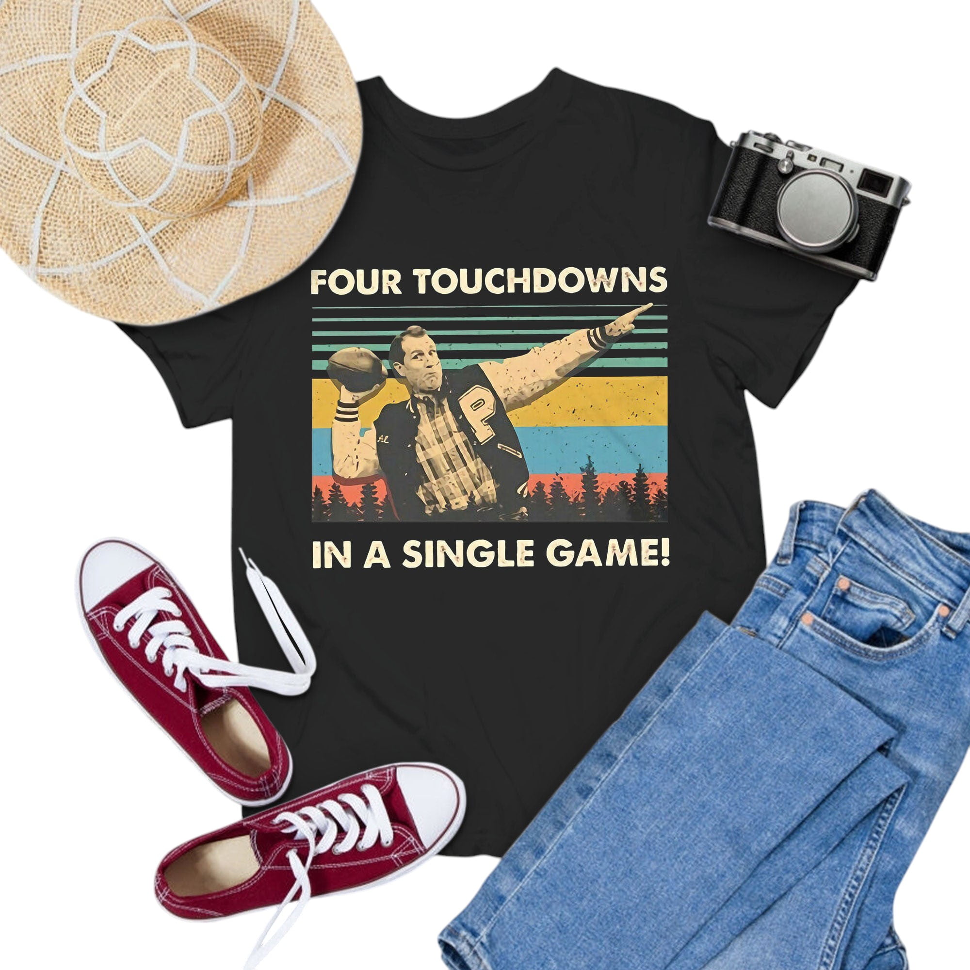 Four Touchdowns In A Single Game Vintage Unisex Classic 2D T-Shirt ...