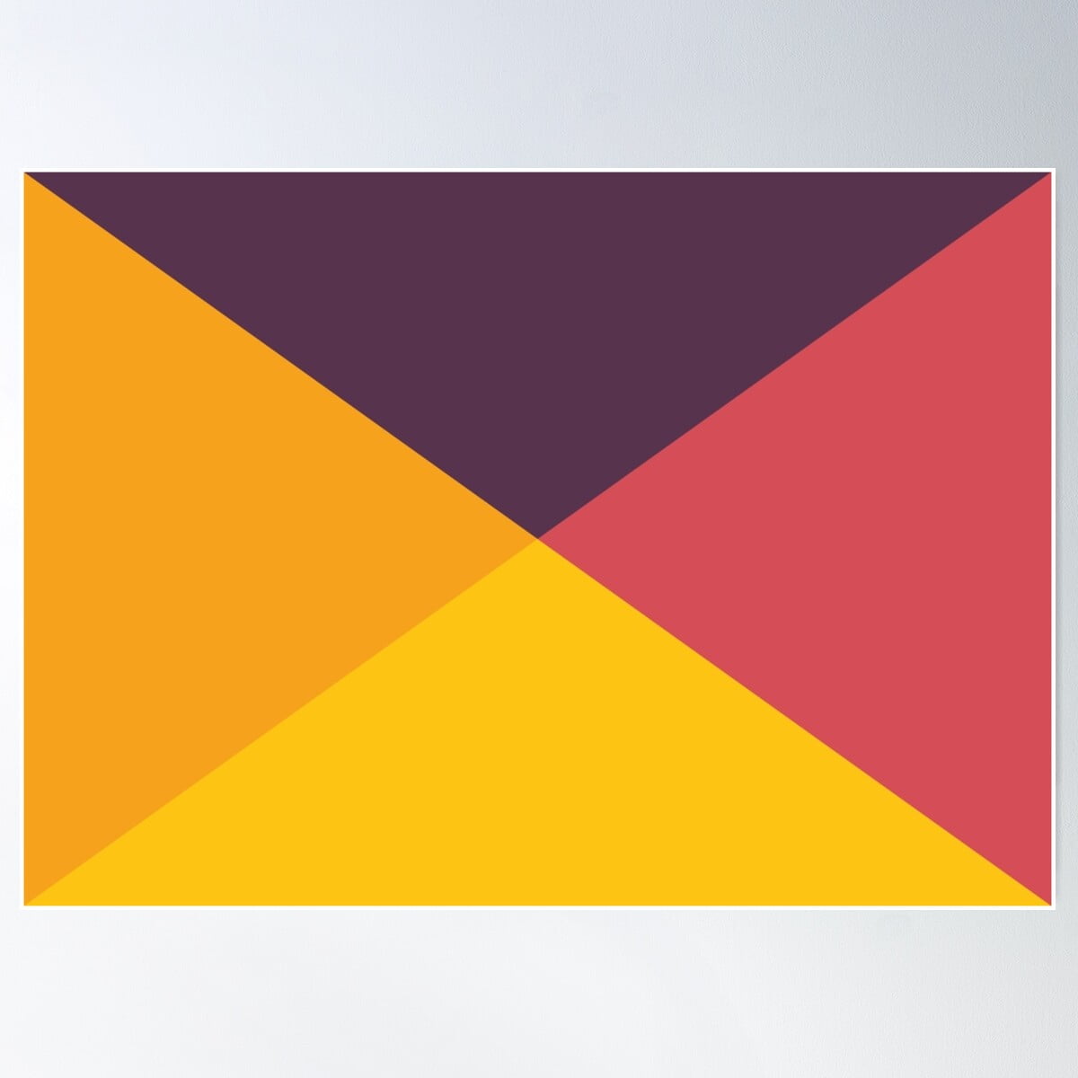 Four Triangular Colors | Red Orange, Magenta And Yellow Orange Poster ...