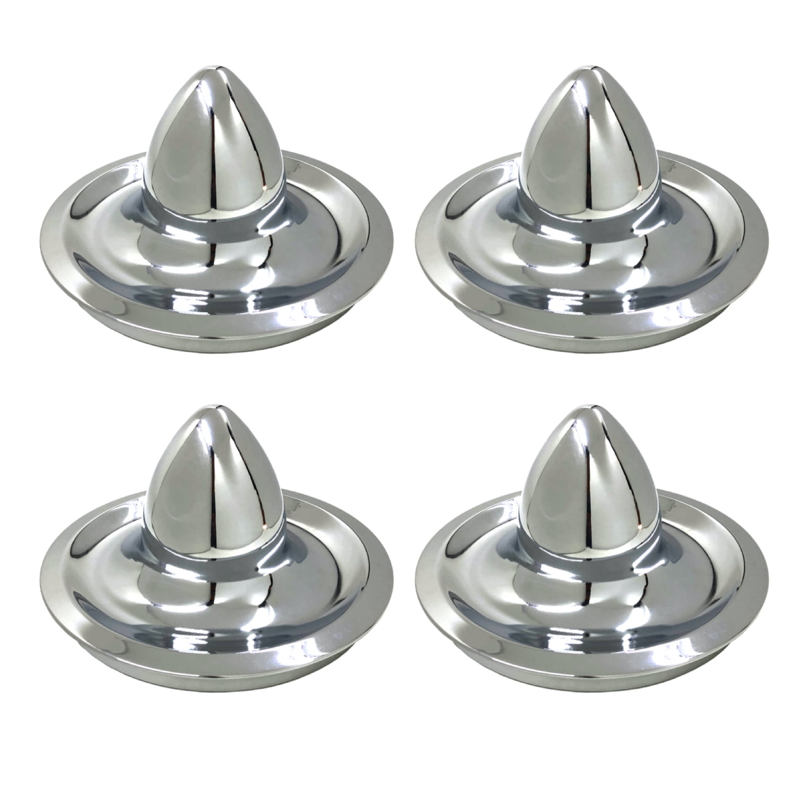 Four Vintage 8 inch Bullet Style Chrome Center Caps for Smoothie Wheels ...