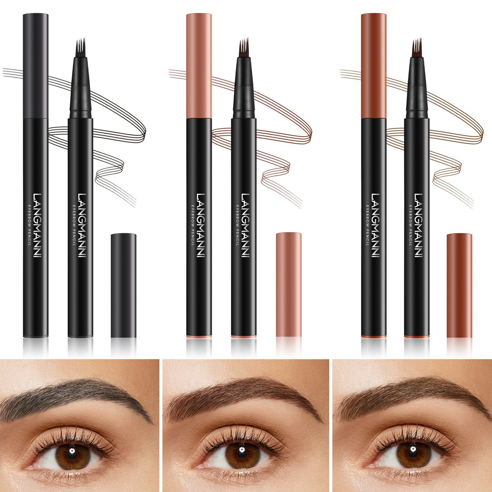 Stiwee Four Wild Eyebrows Without Smudging, Liquid Eyebrow Pencil ...