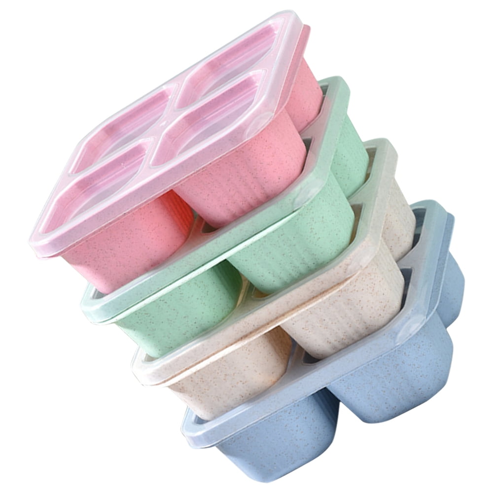 MEIBUTYUP Food Tray With Compartments Lunch Containers Beige 4pcs PP ...