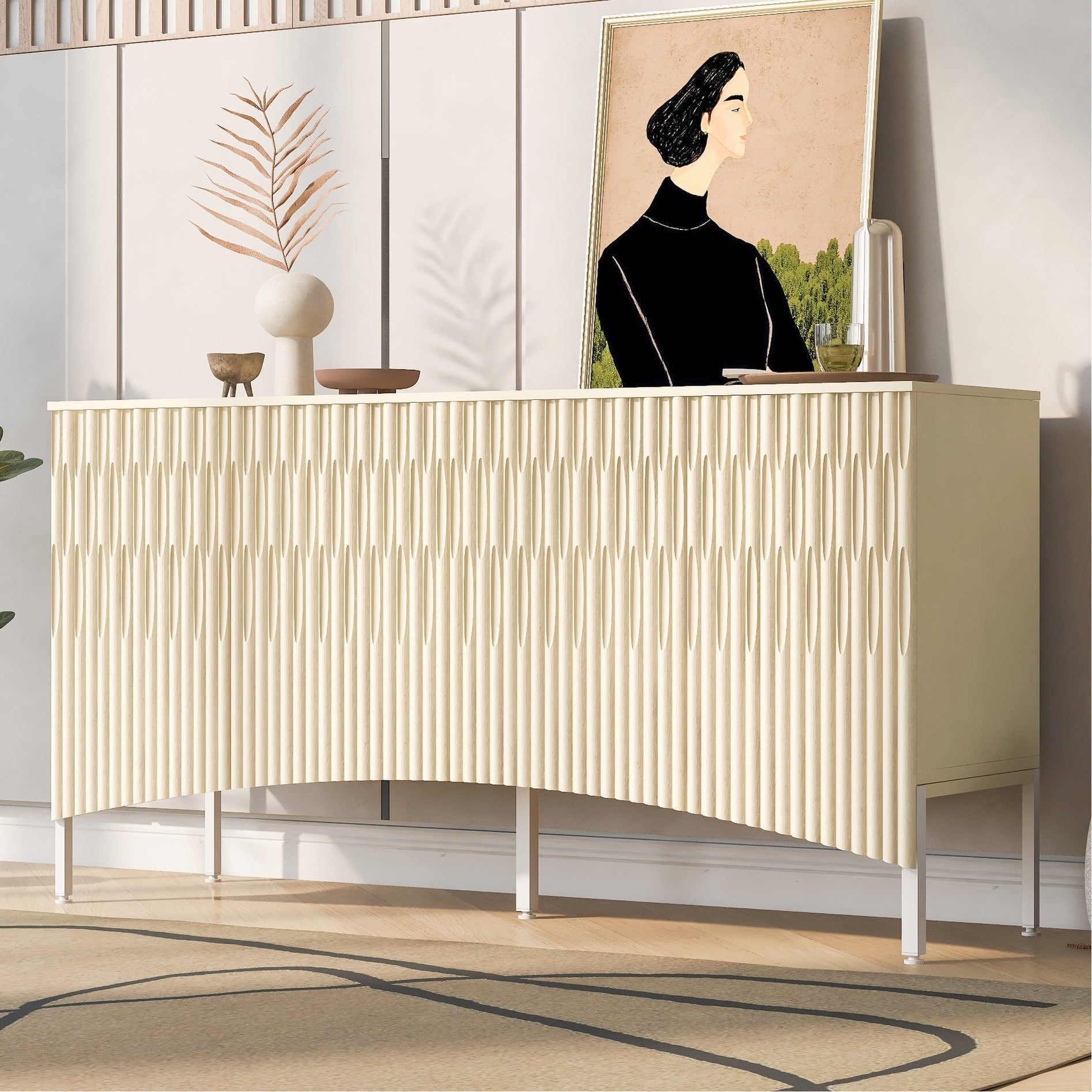Four - door layout, premium MDF material, adjustable shelves - Suitable ...