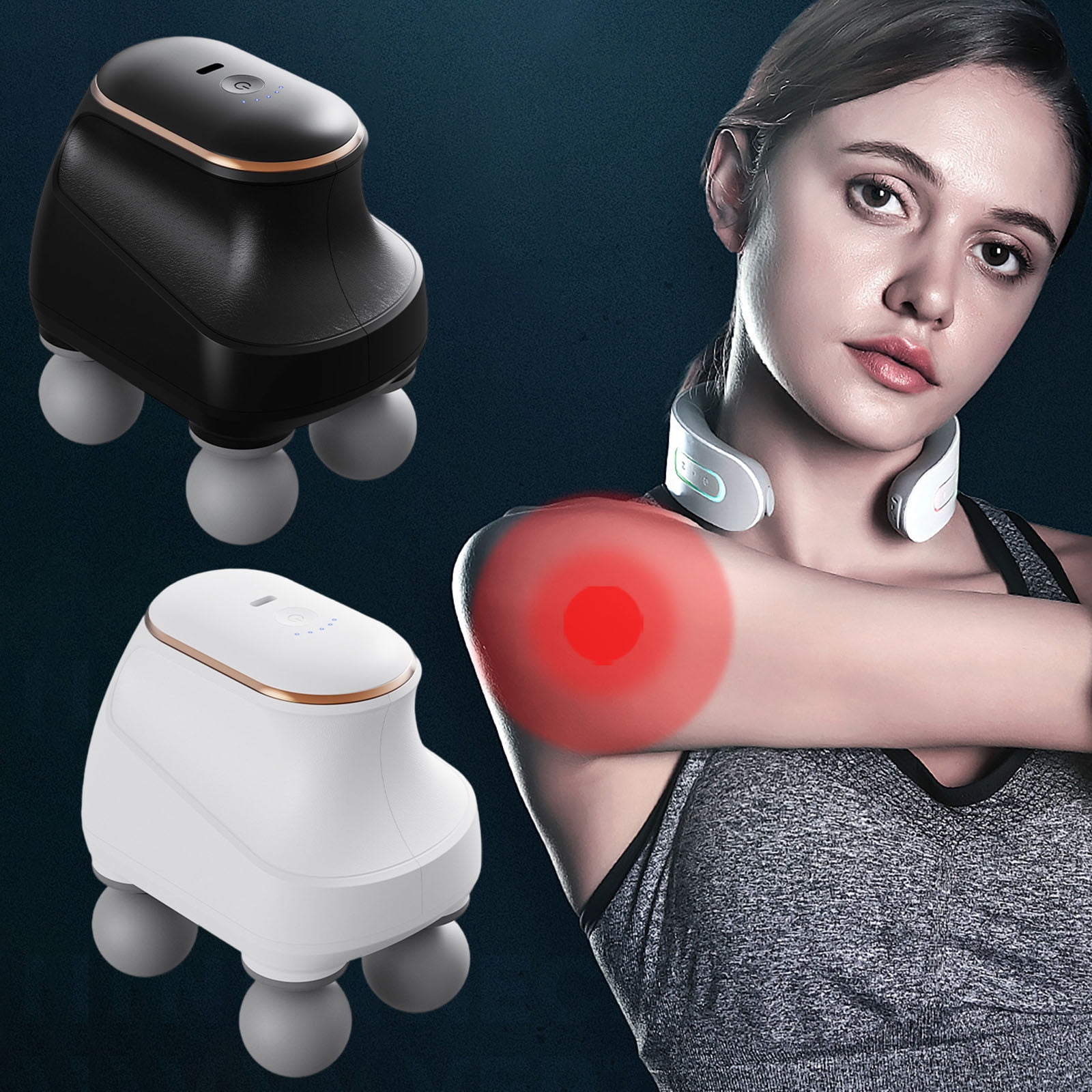 Four-head Massagers, Mini Professional Strong Shock Relaxing Massage ...