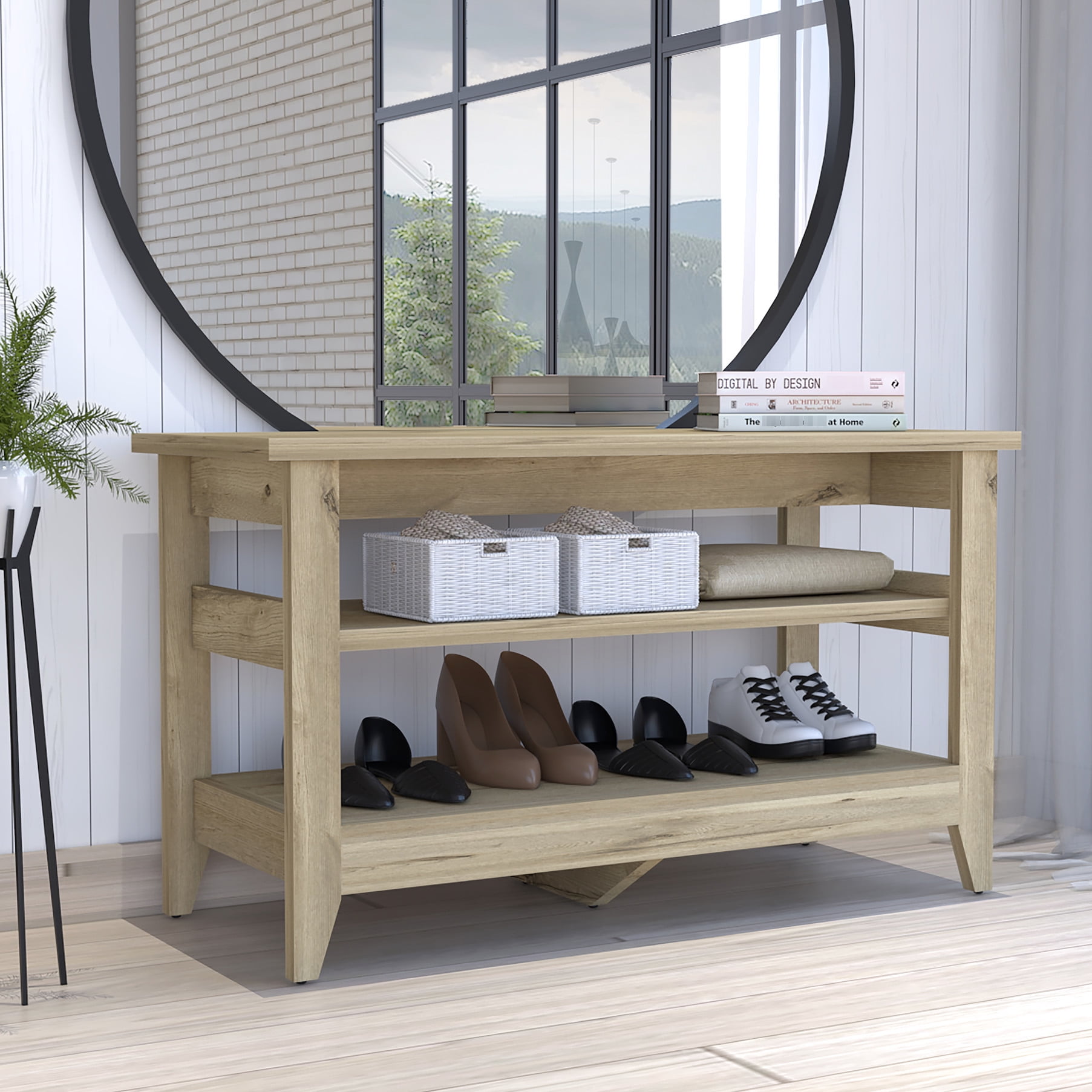 Four - legged Shoe Storage Bench - Bring Order to Entryway - Walmart.com