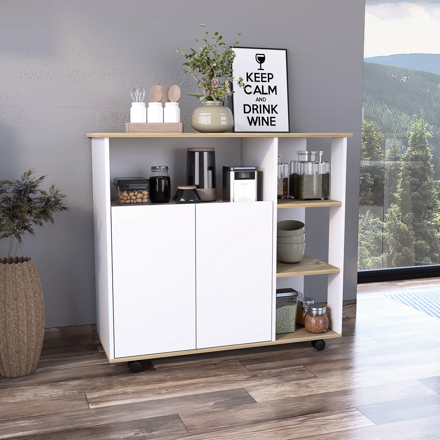 Four open shelves & 20.5 in package width | For kitchen delivery ...