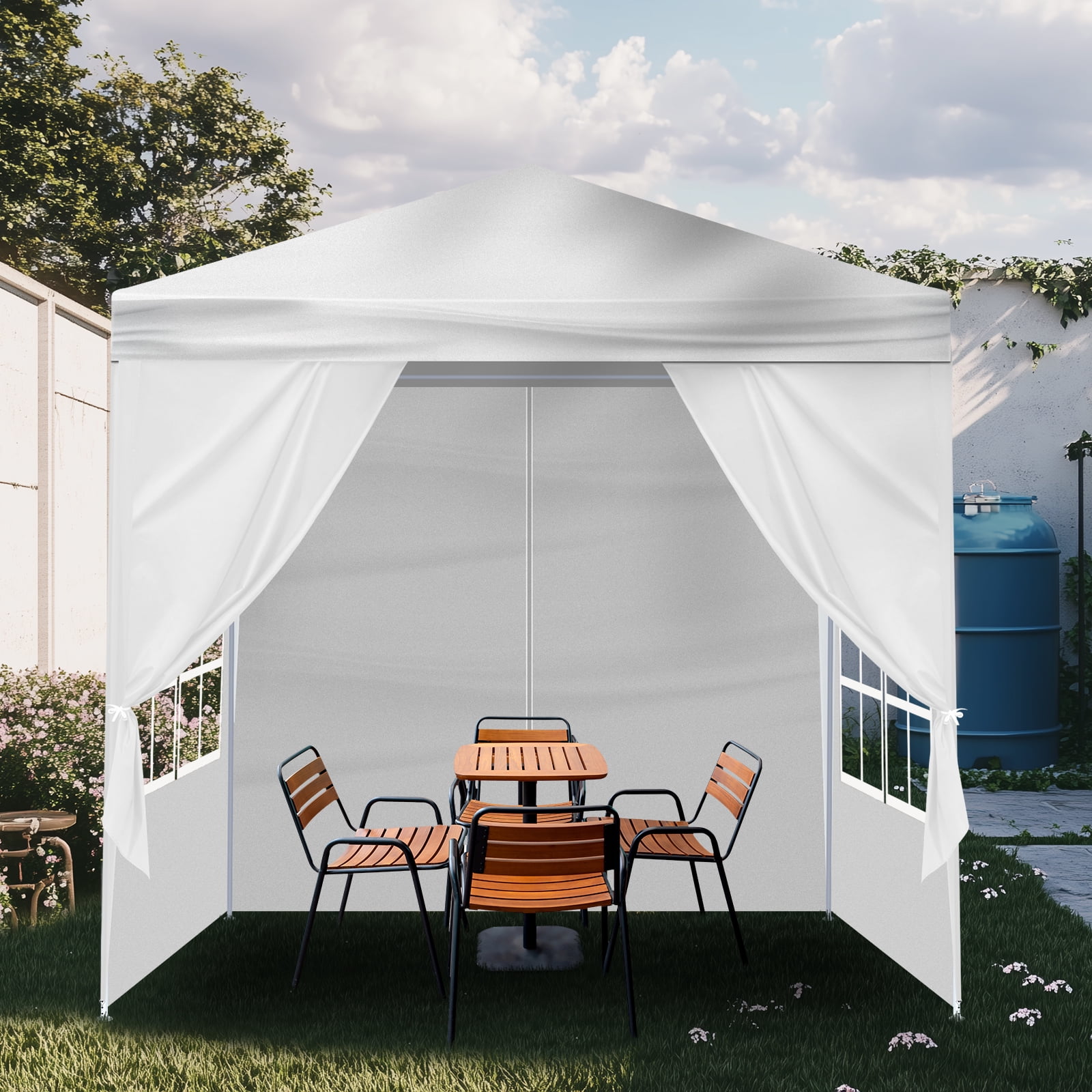 Four-sided waterproof portable tent, outdoor metal frame party tent ...