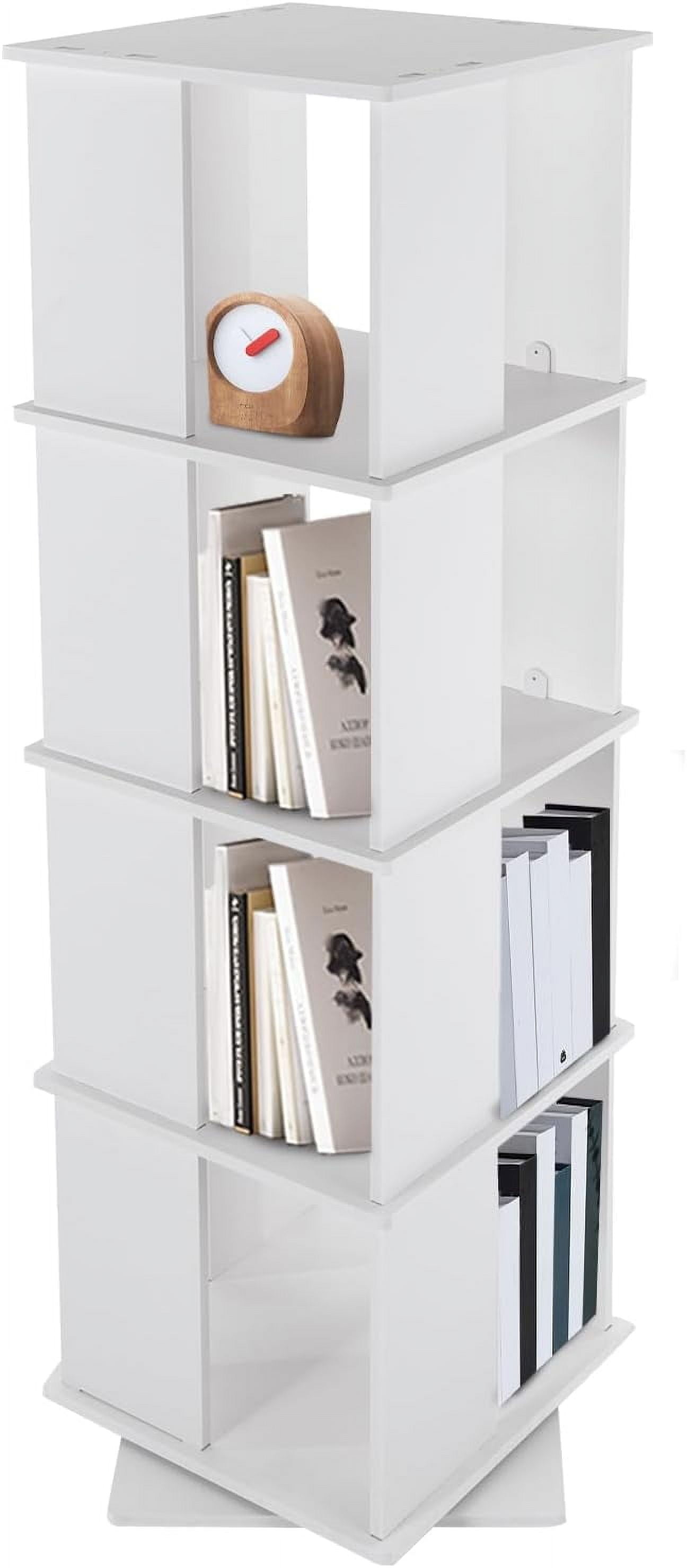 Four-tier Rotating Bookshelf, 360° Revolving Bookcase, Display Book ...