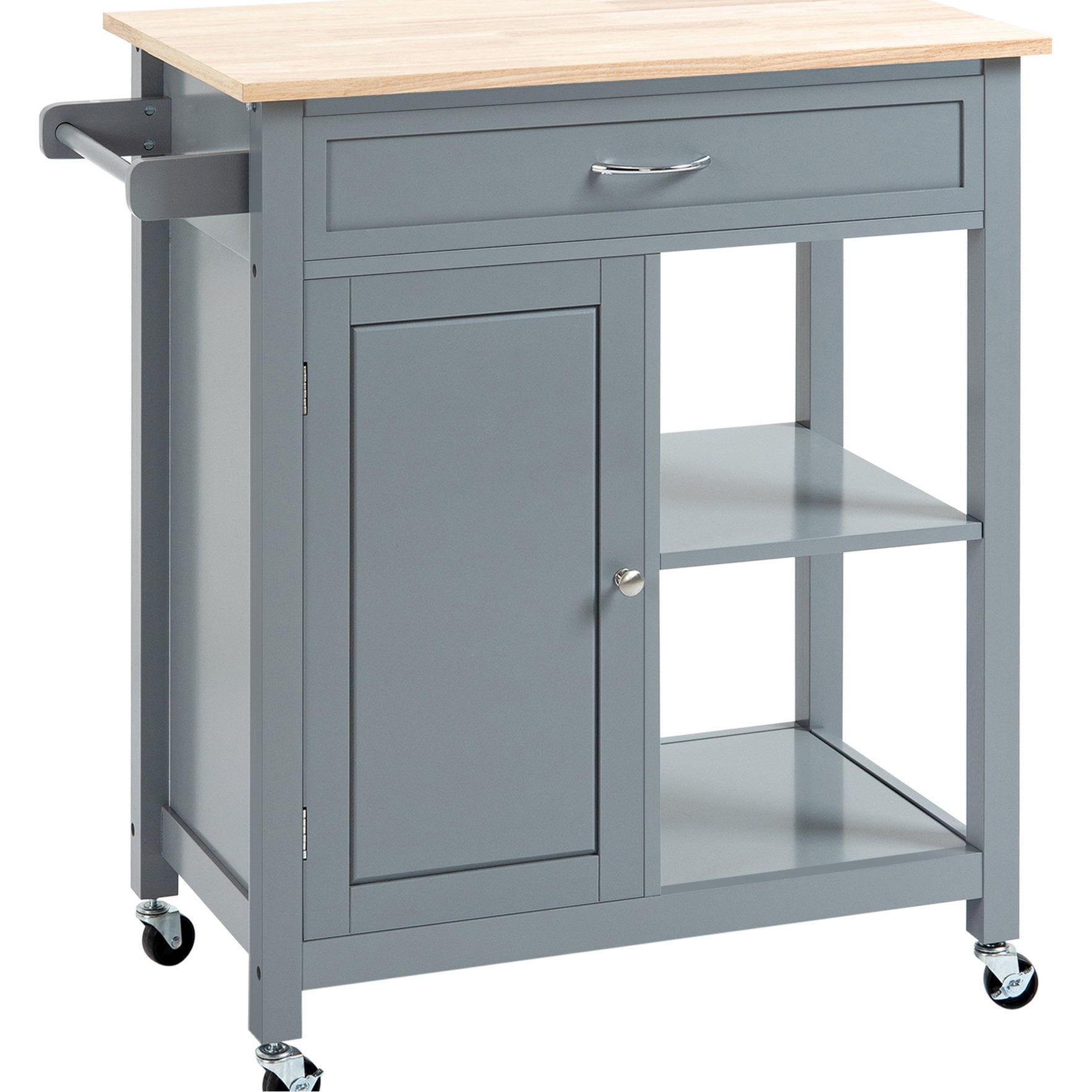 Four - wheel Mobility & Concealed Cabinet - Kitchen Island Cart with ...