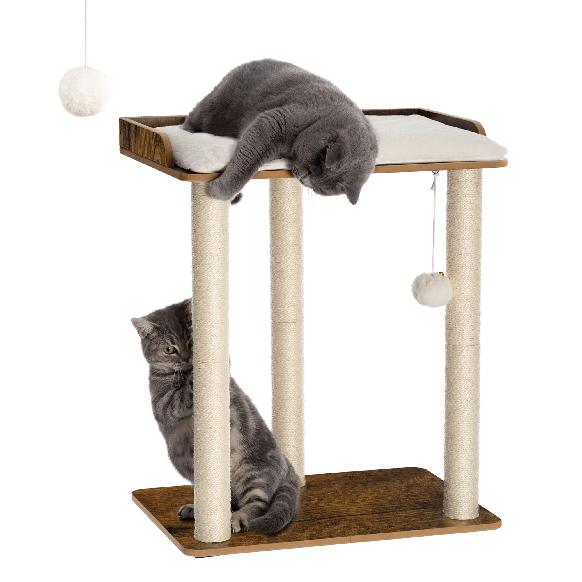 FourFurPets 26.7in Large Cat Tree Tower Condo, Cat Scratch Posts for ...