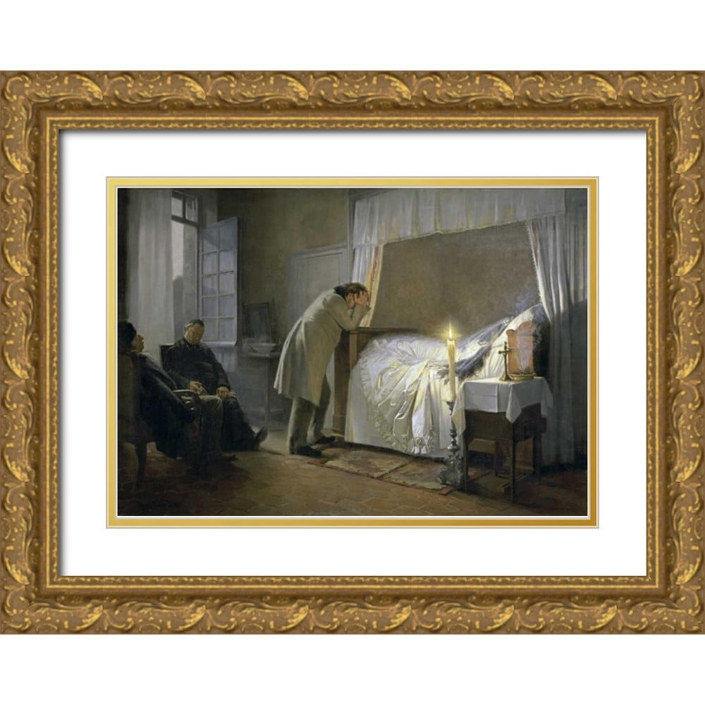 Fourie, Albert-Auguste 32x24 Gold Ornate Wood Framed with Double ...