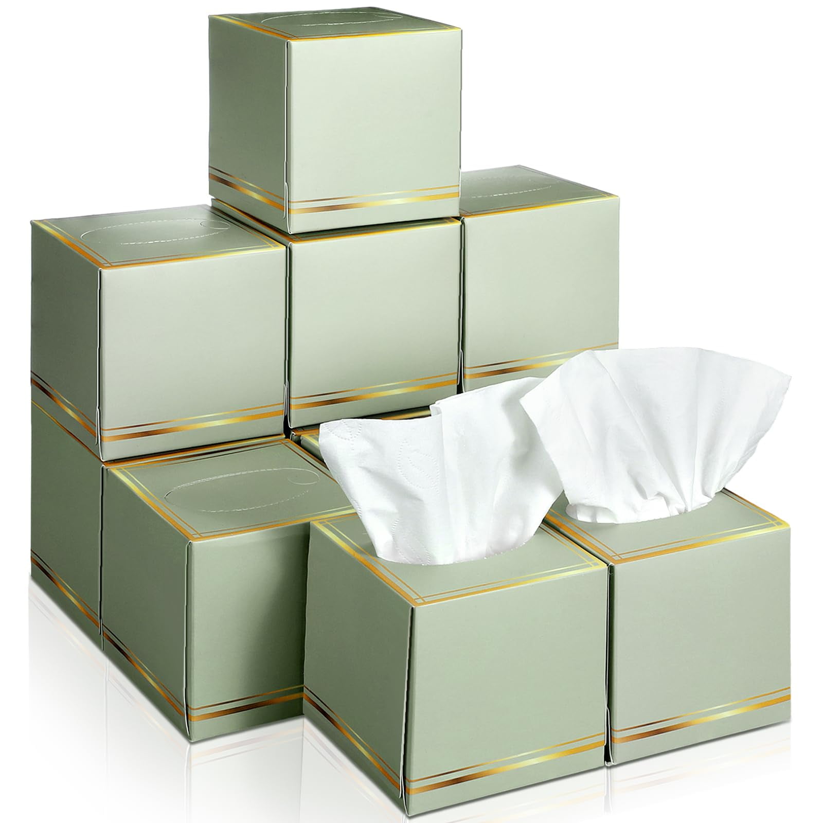 Fourluoo 12 Pack Facial STF9 Tissues Cube Boxes Face Tissue Box 600 ...