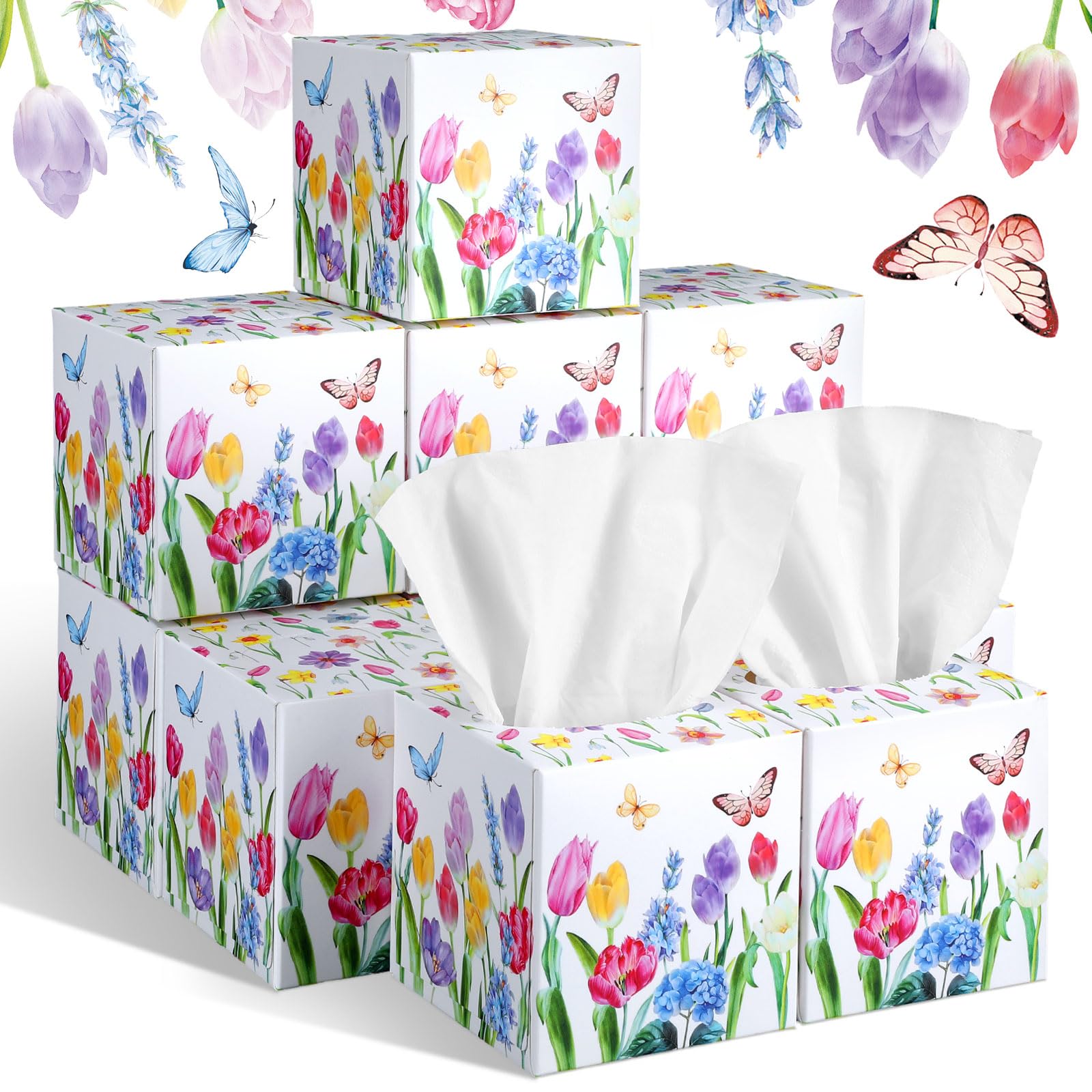 Fourluoo 12 Pack Valentine's OIF8 Day Facial Tissues Cube Face Boxes ...