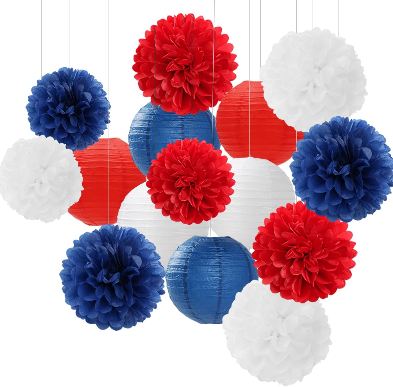 Fourth-4th Of July Imemorial-Day Party-Decorations - 15pcs Red White ...