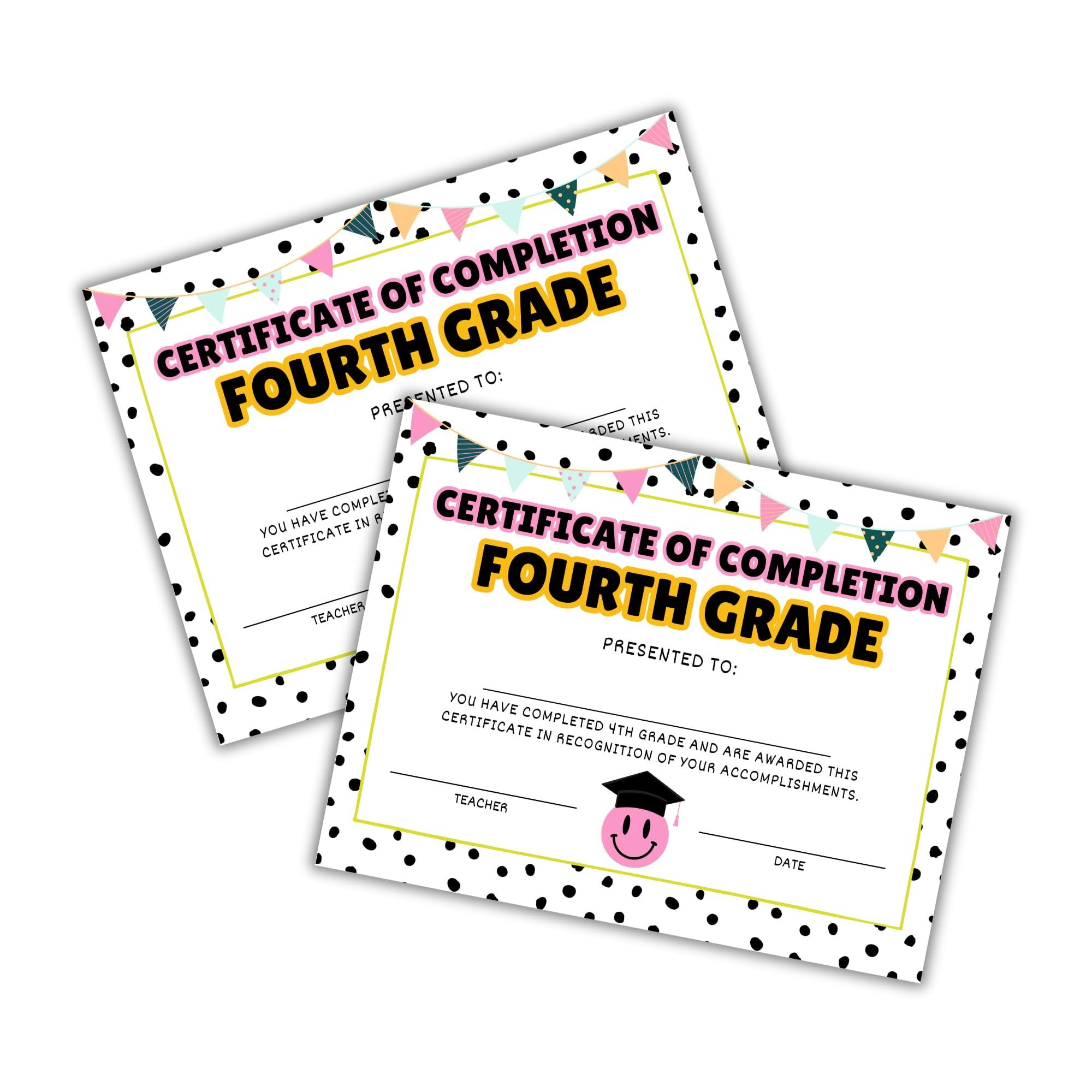 Fourth Grade 4th Certificate of Completion Graduation Diploma 30pk 8 ...
