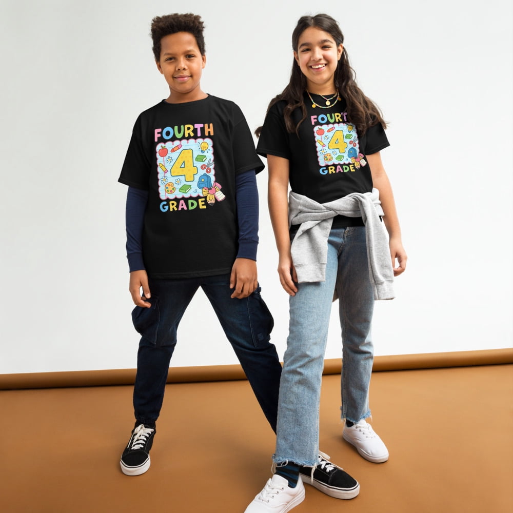 Fourth Grade Back to School Youth/Kids Cotton Shirt, 4th grade First ...