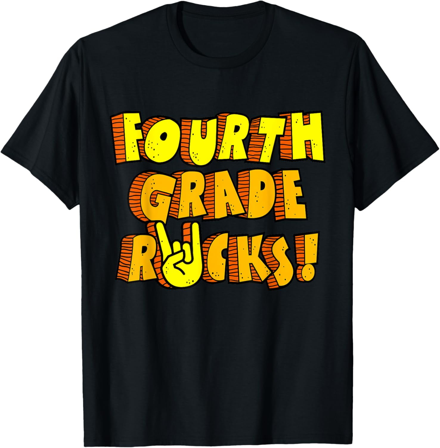 Fourth Grade Rocks Retro Shirt Team 4th Grade Teacher Kids T-Shirt ...