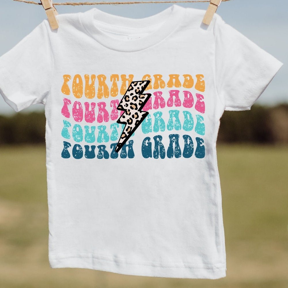 Fourth Grade Shirt, Back To School Shirt, Retro Wavy 4Th Grade Tee ...
