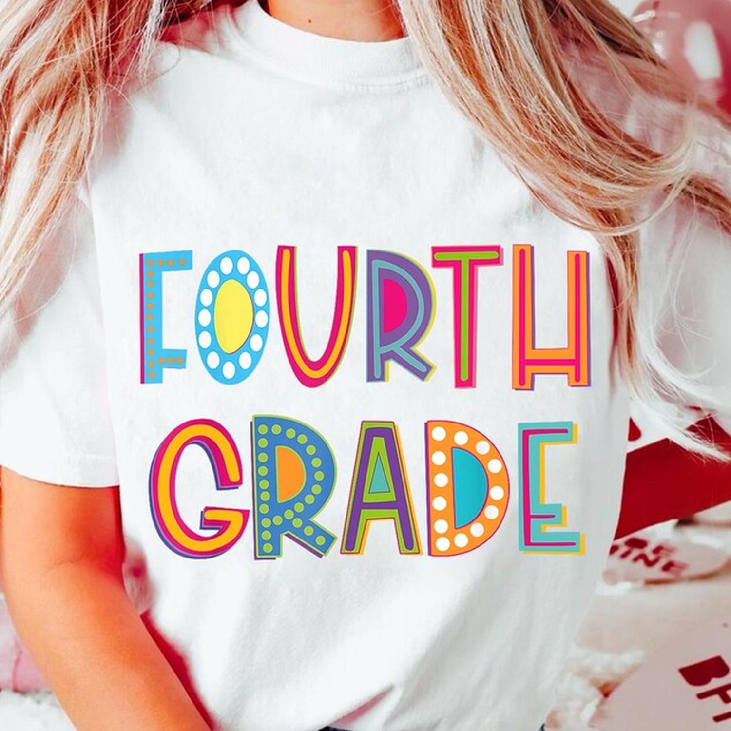 Fourth Grade TeaC1her S1Hirt RainB1Ow Back to School T1EE - Walmart.com