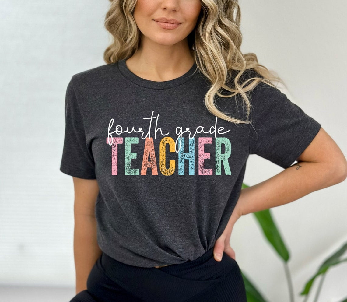 Fourth Grade Teacher Shirt, First Day Of Fourth Grade Tshirt, Teacher ...
