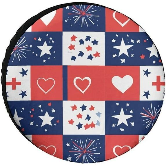 Fourth of July American Flag USA Patriotic Pattern Spare Tire Cover ...