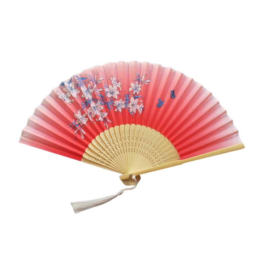 Large Folding Hand Rave Fan,Clack Handheld with Fan Bag,for Line ...