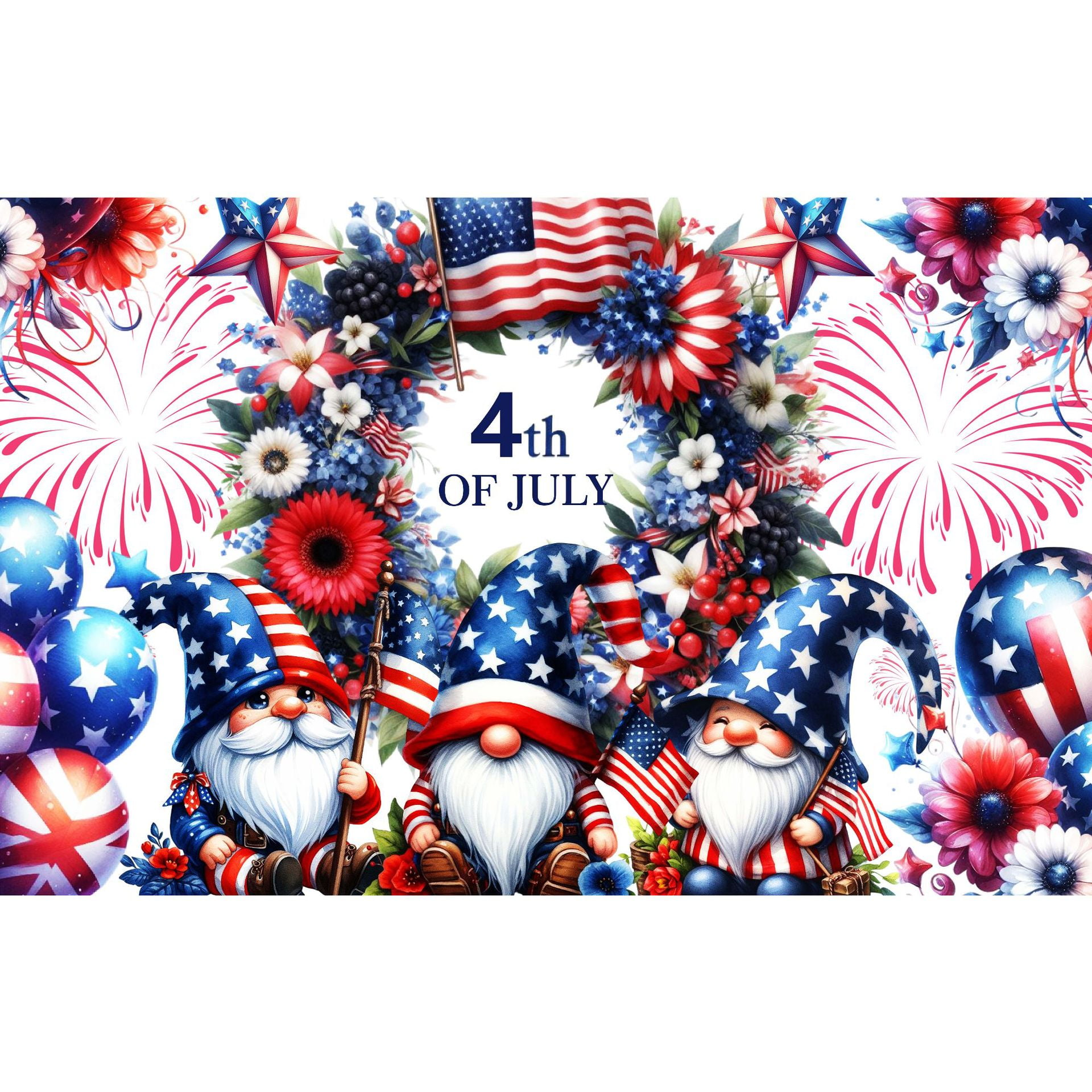 Fourth of July Gnome Decor – festive Patriotic Gnomes with Fireworks ...