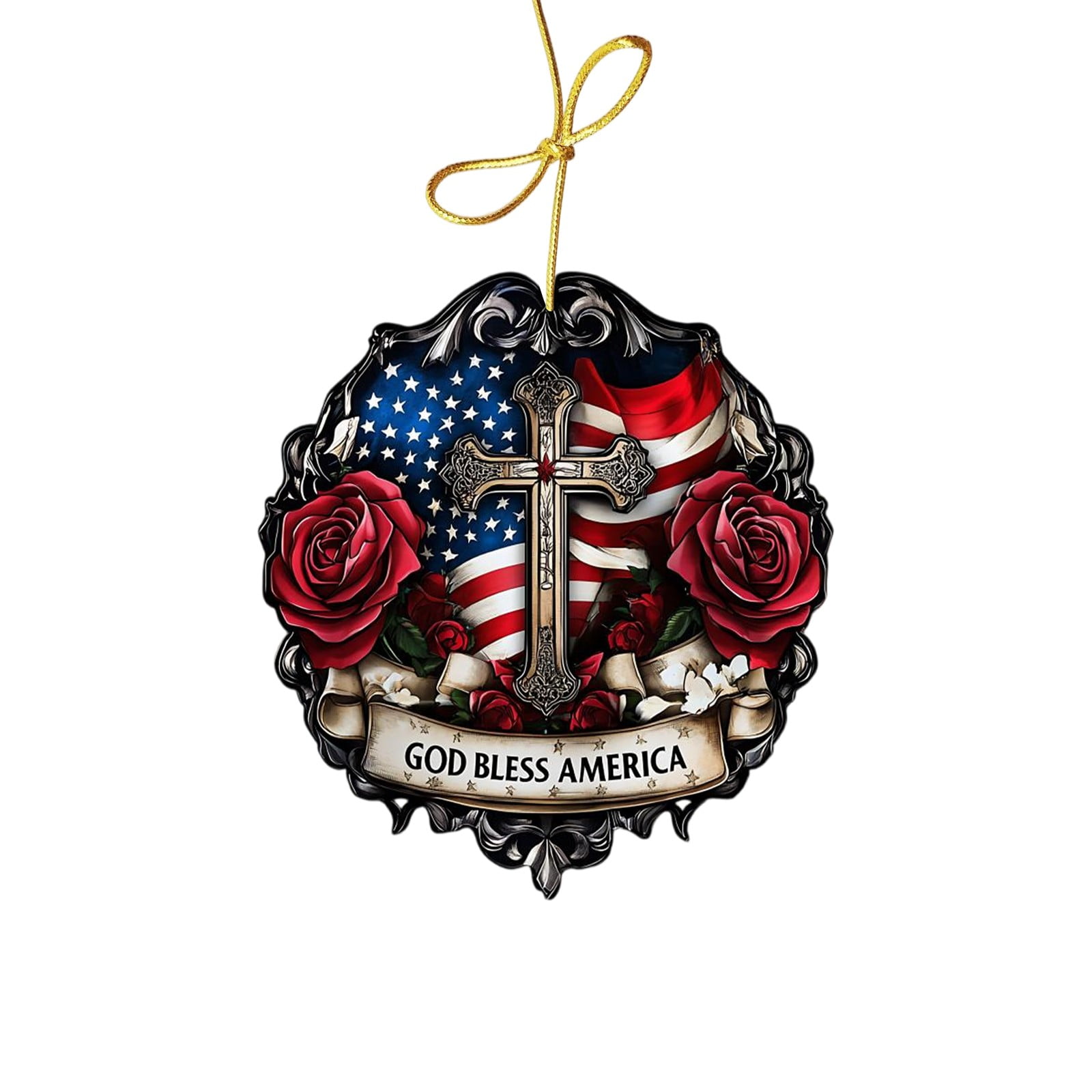 Fourth Of July Independence Day God Bless America Patriotic Ornament ...