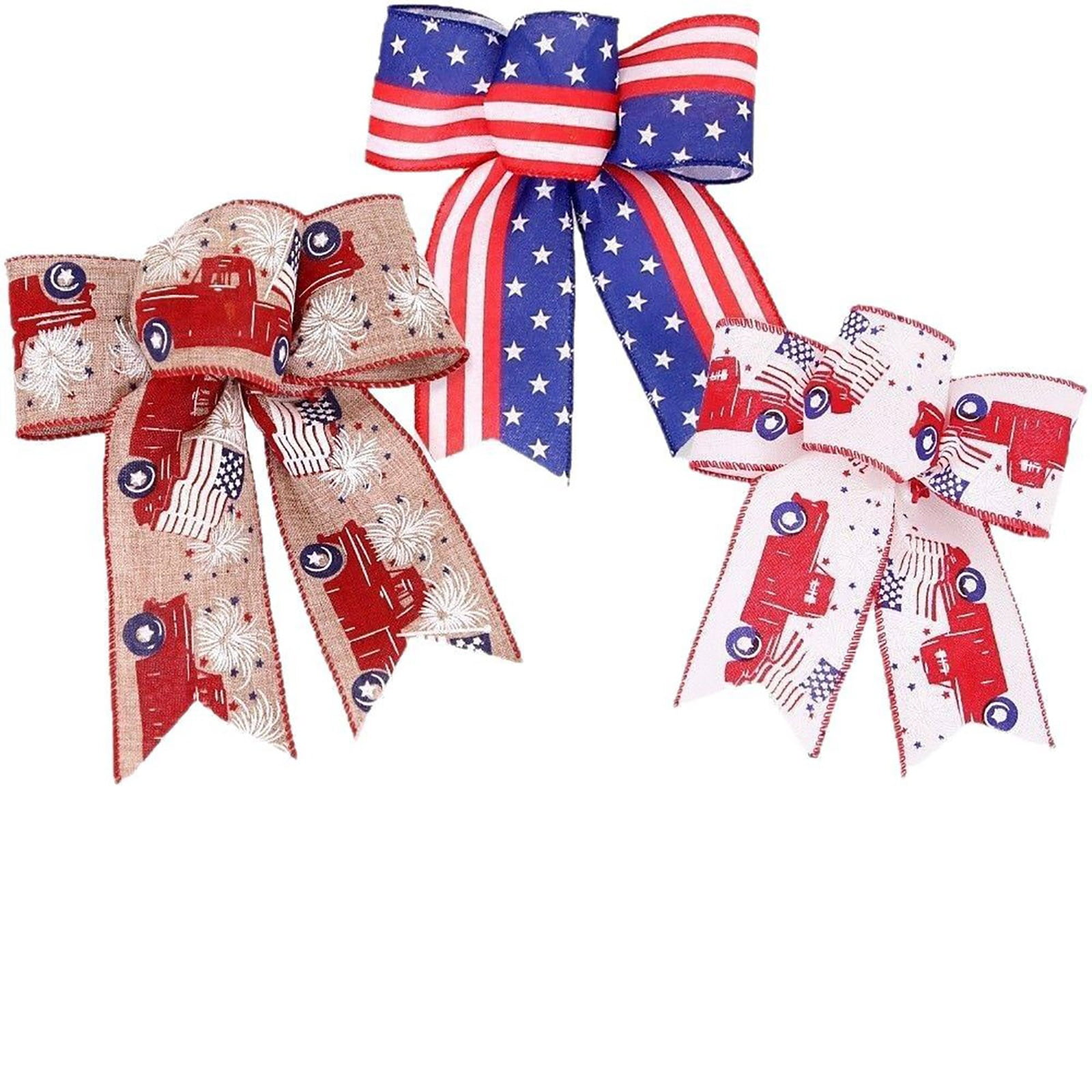 Fourth Of July Party Favors Patriotic Rustic Burlap Bows Set American ...