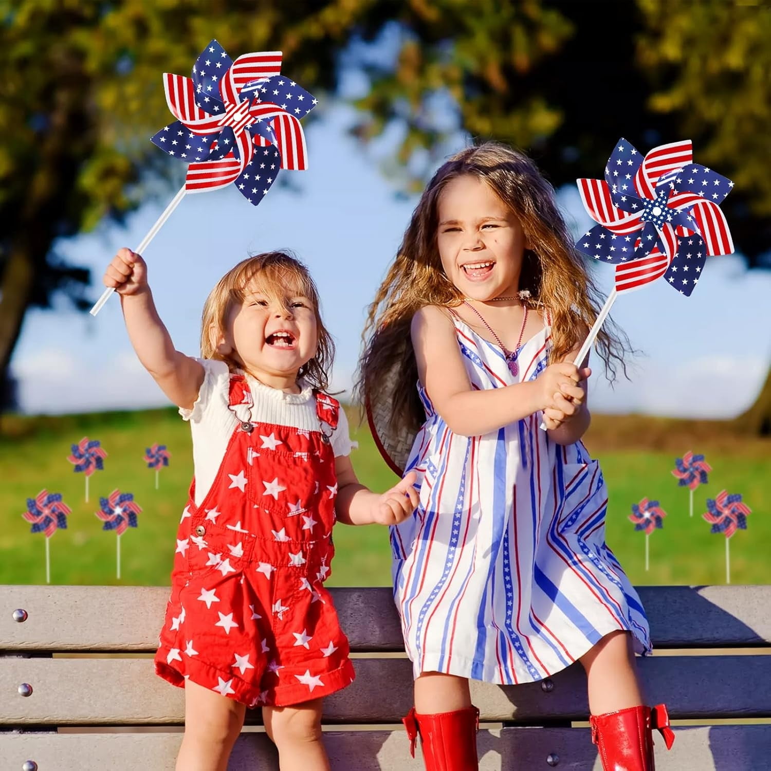 Fourth of July Pinwheels,Red White and Blue 4th of July Decorations ...