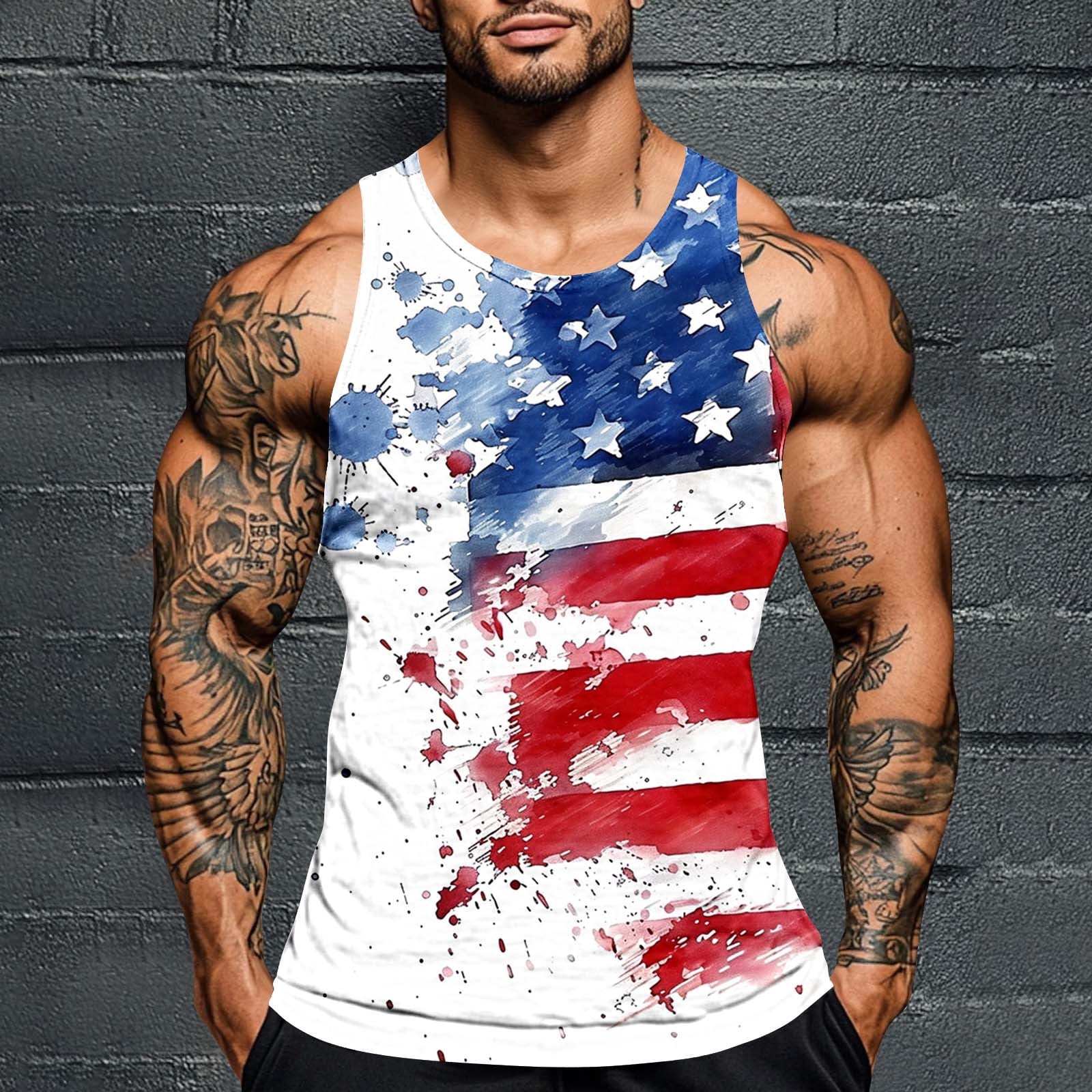 Fourth of July Tank Patriotic Tank for Men Mens Fourth of July Tank Red ...