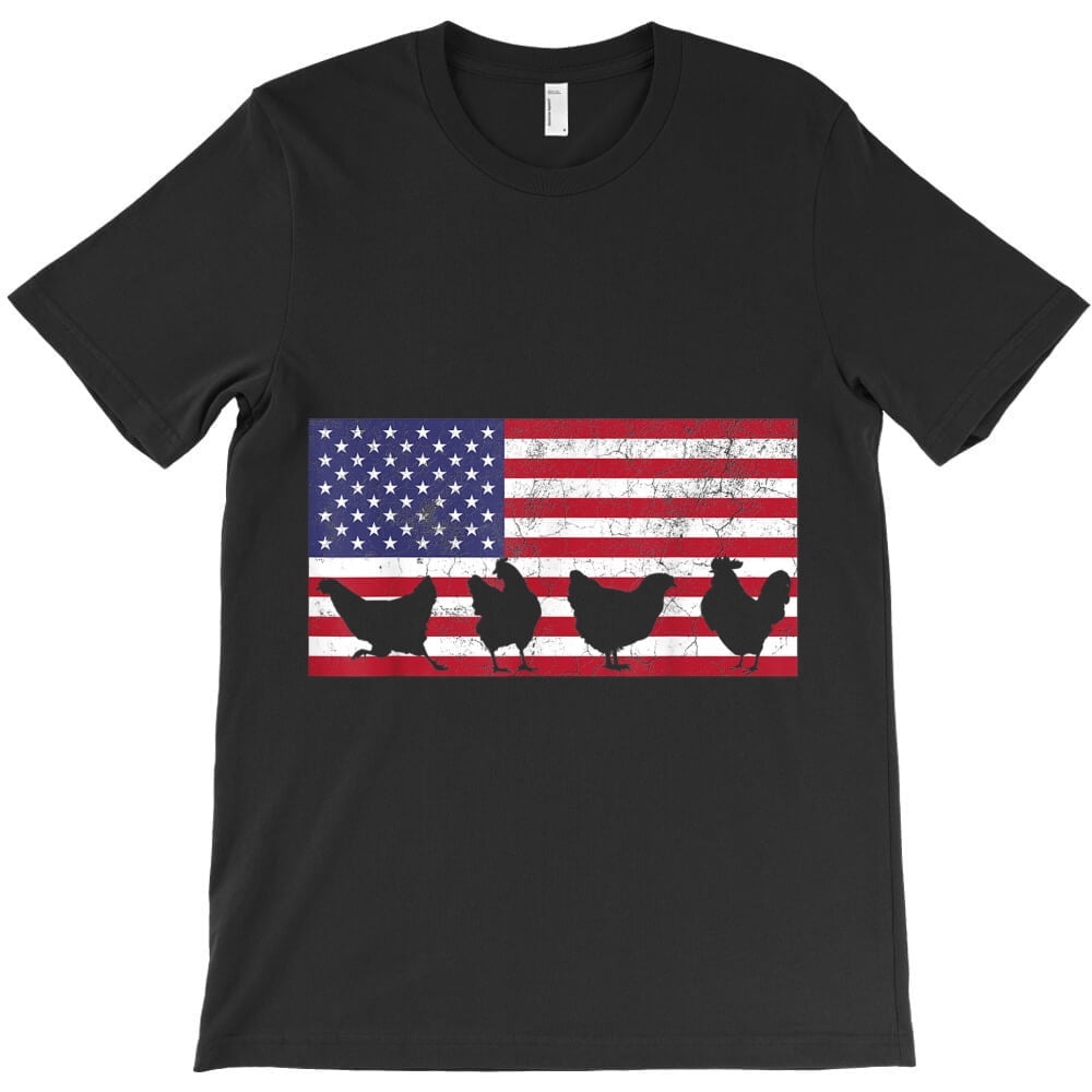 Fourth Of July 4th Funny Chicken Hen Farm American Flag USA Women H375 ...