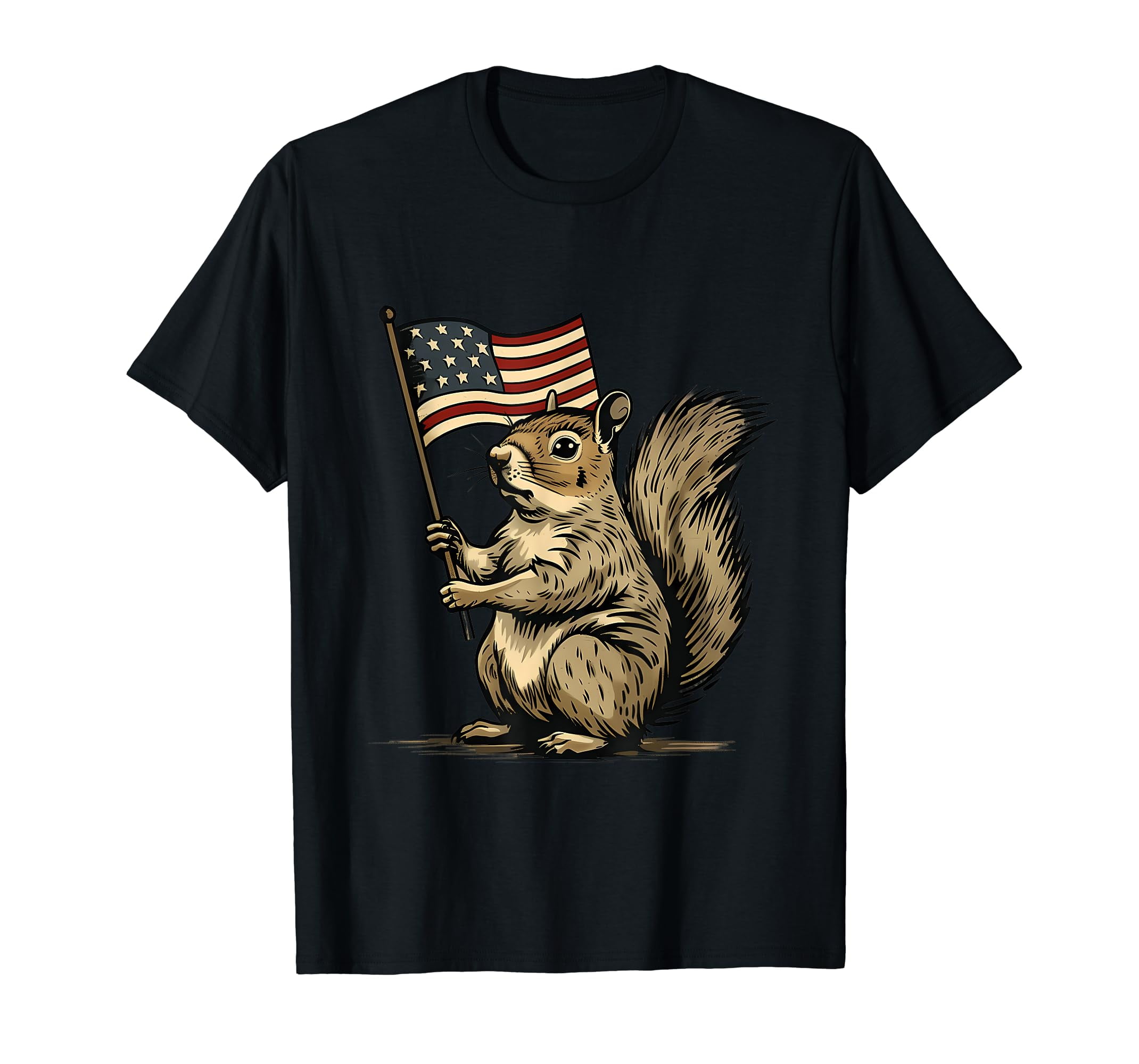 Fourth Of July 4th Of July Patriotic American Flag Squirrel T-Shirt ...