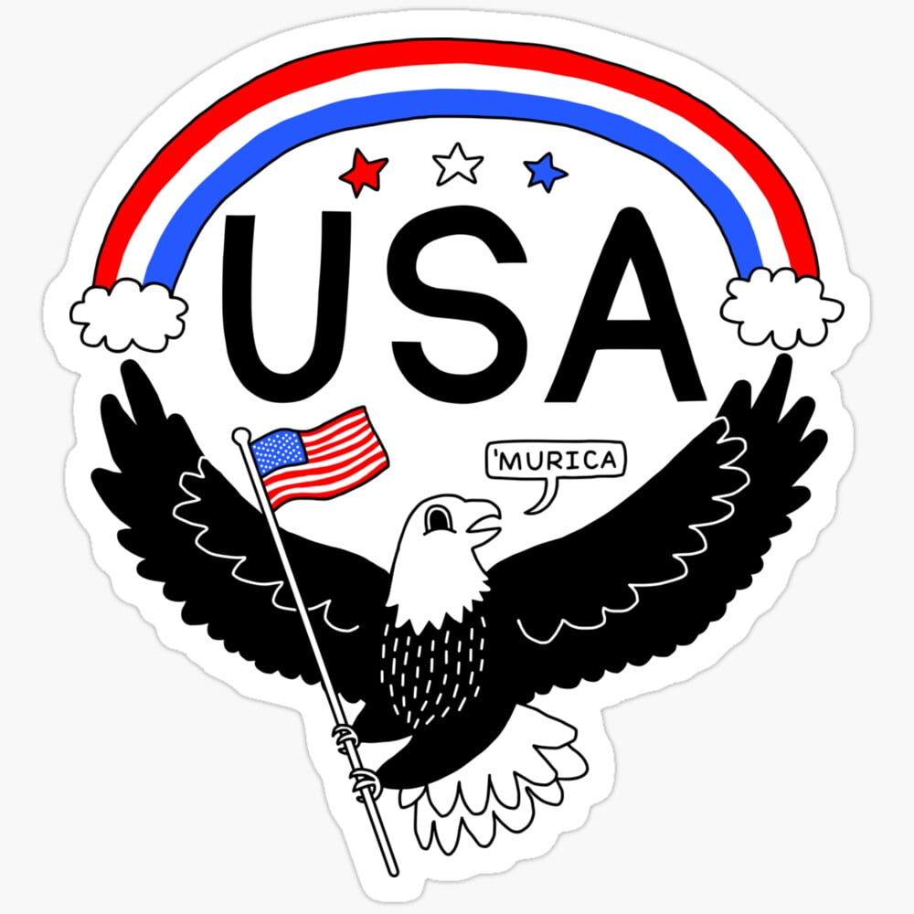 Fourth Of July Eagle Sticker Phone Decal Water Bottle Stickers Car ...