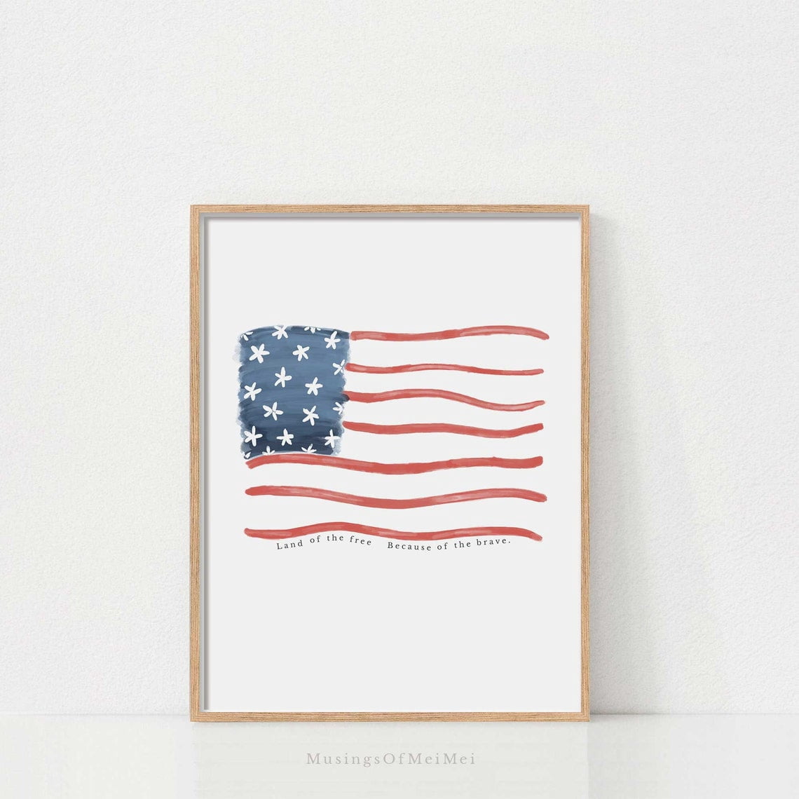 Fourth Of July Flag Art Posterred Blue White Patriotic 4Th Quote Poster ...