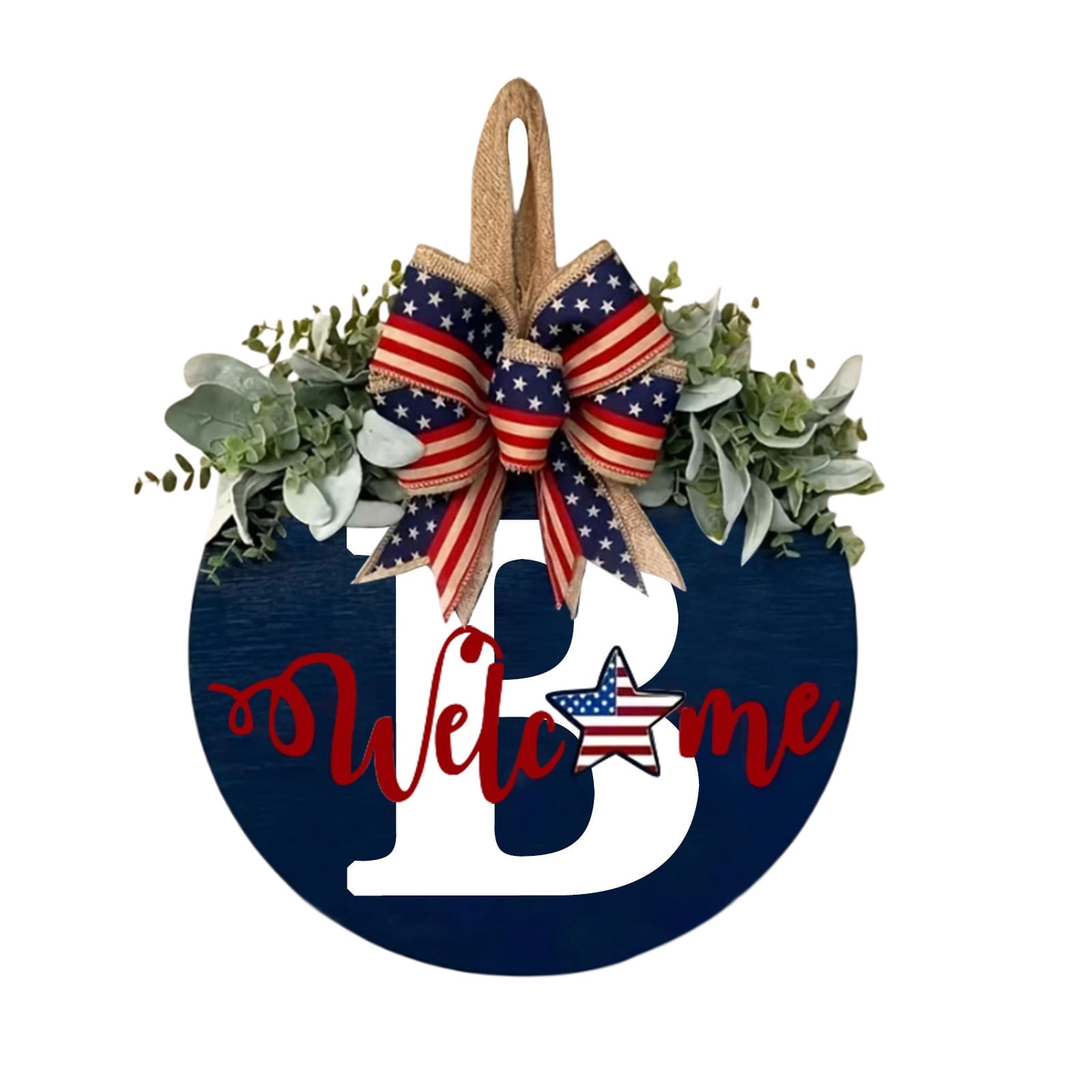 Fourth Of July Front Door Last Name/Family Front Door Wreath Happy 4th ...