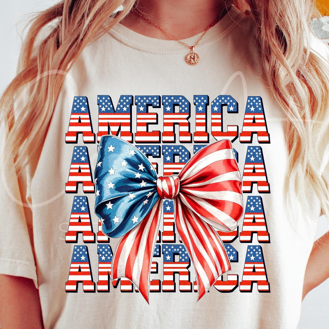 Fourth Of July Png Sublimation Design, America With Coquette Style Bow ...