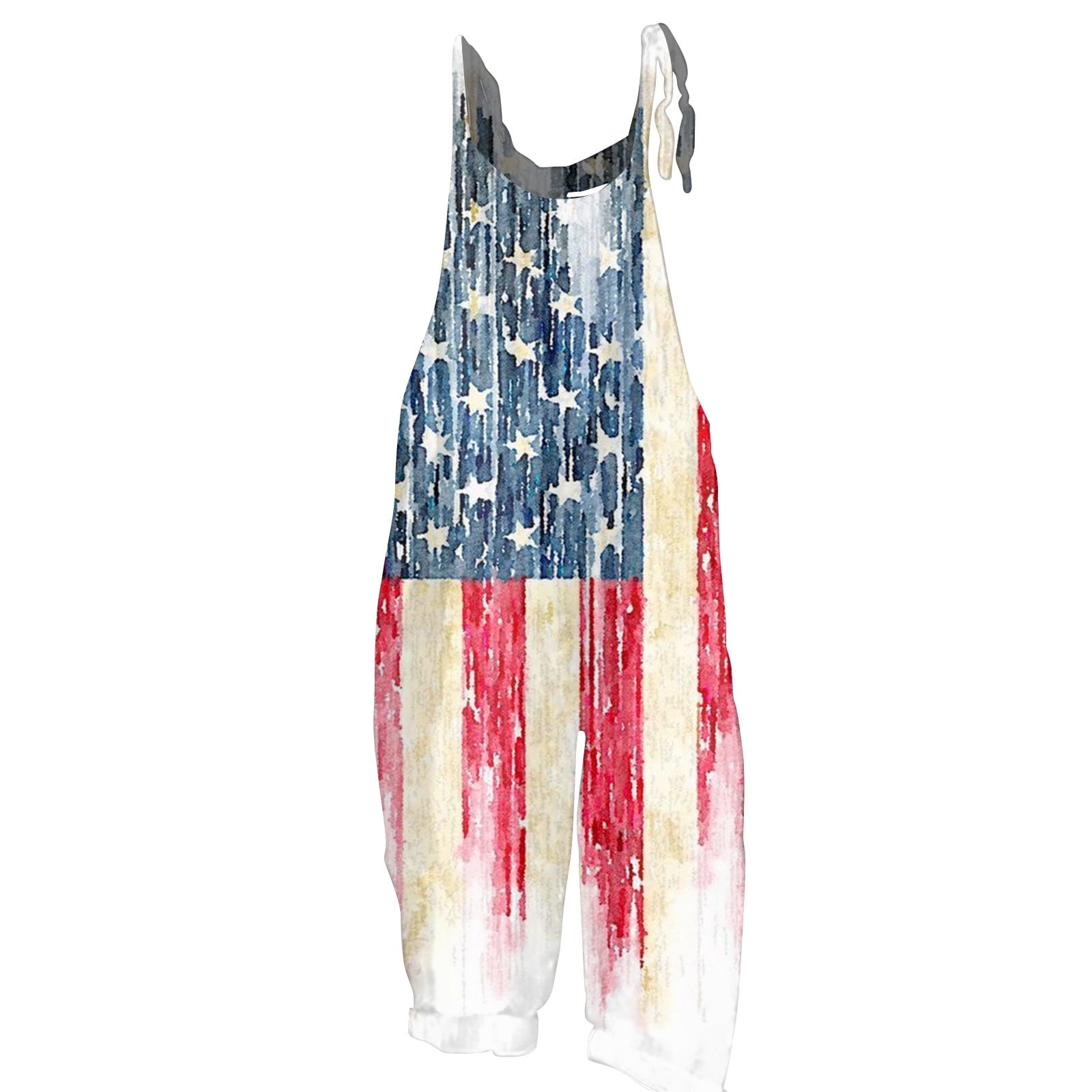 Fourth Of July Shirts for Women American Flag Jumpsuits Spaghetti Strap ...