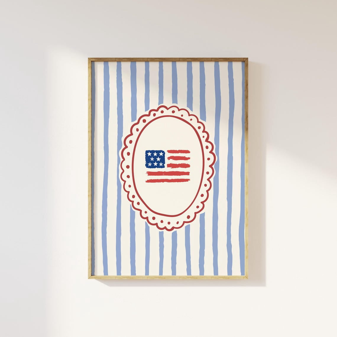Fourth Of July Wall Art Cute Red White Blue Poster Trendy American Flag ...