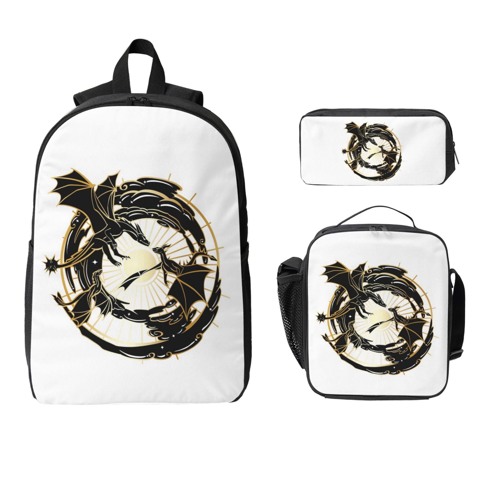 Fourth Wing Backpack Pencil Case and Lightweight Lunch Bag Set for Work ...