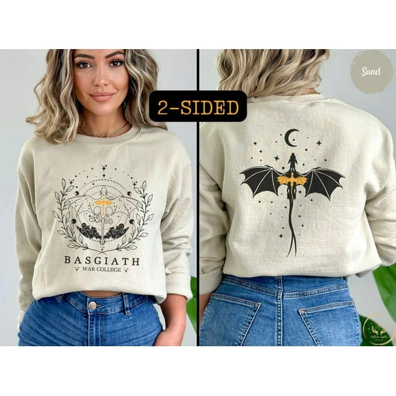 Fourth Wing Basgiath Sweatshirt 2-Sided Dragon Sweater Onyx Storm ...