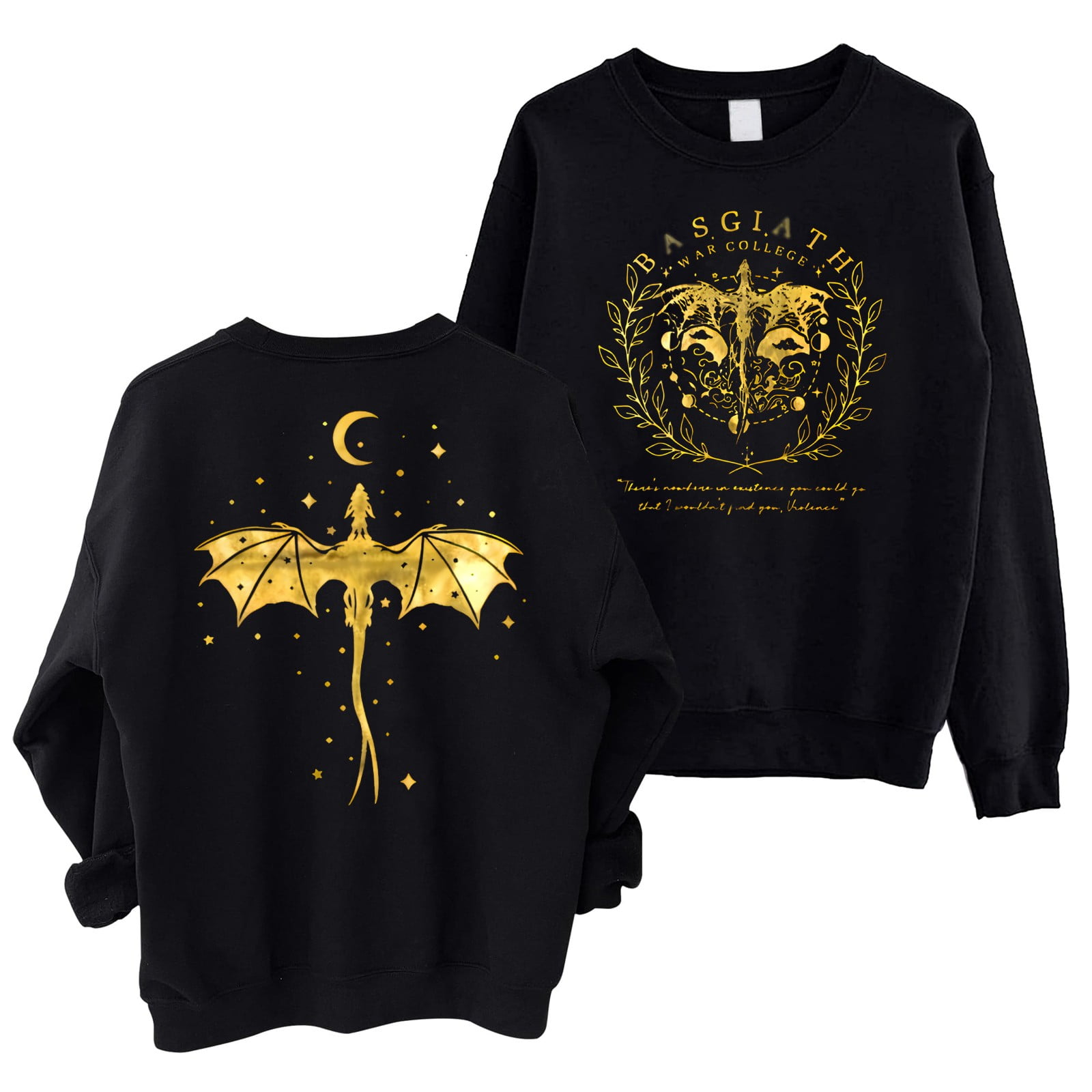 Fourth Wing Basgiath War College Bookish Sweatshirt Gold 2XL - Walmart.com