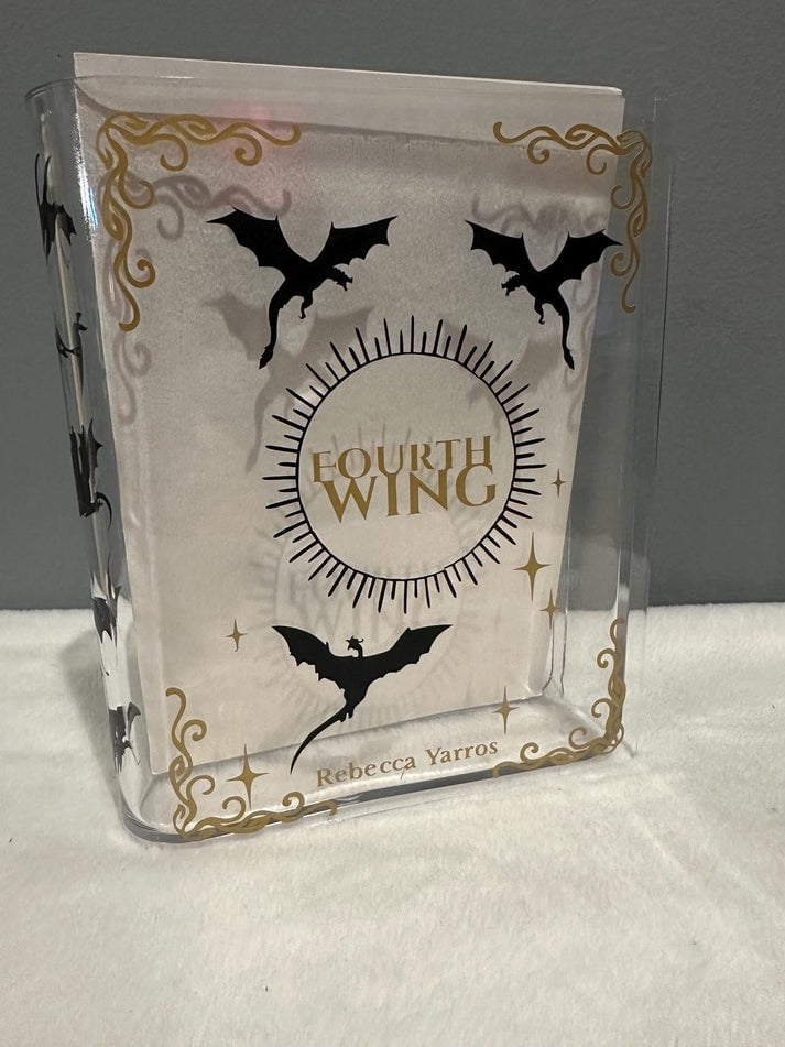 Fourth Wing Book Shaped Flower Vase, Dragons Bookish Acrylic Book Vase ...