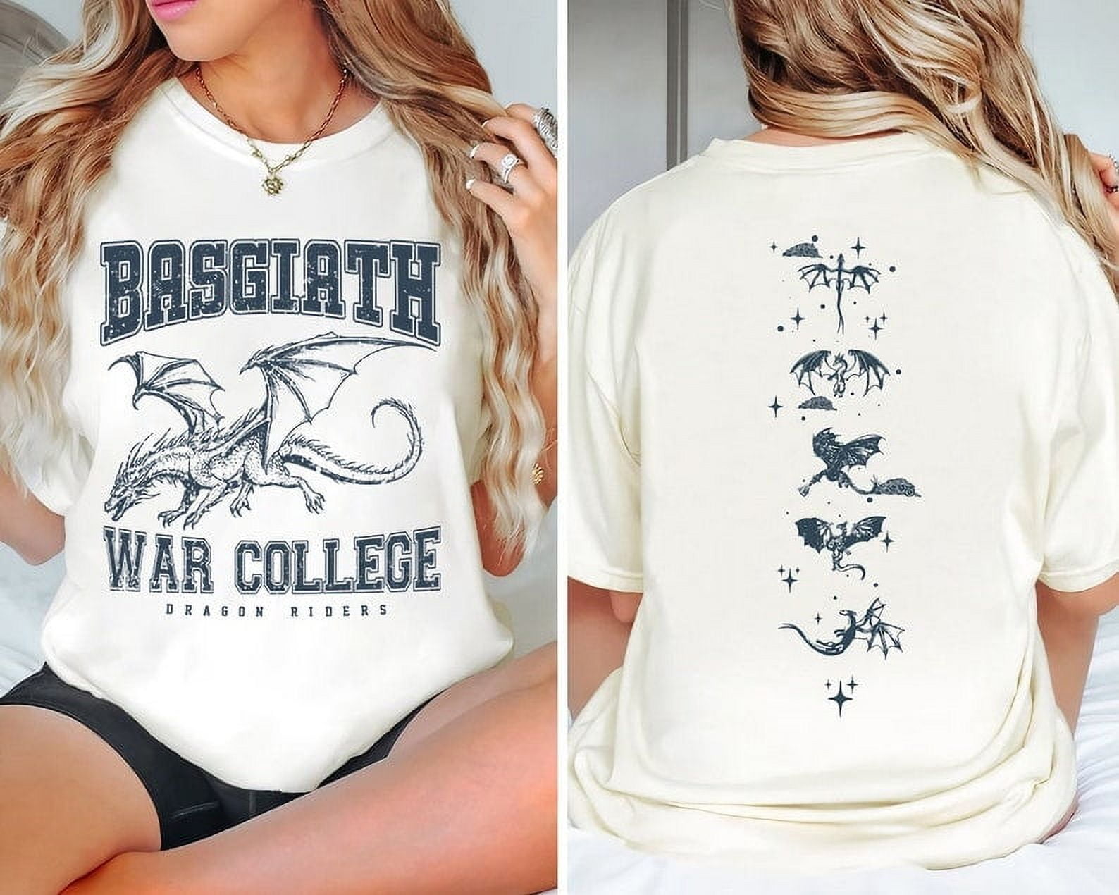 Fourth Wing Double-Sided Comfort Color T-Shirt, Basgiath War College ...
