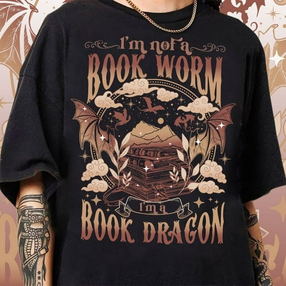 Fourth Wing Dragon Shirt for Book Lovers, I’m Not a Bookworm I’m a Book ...