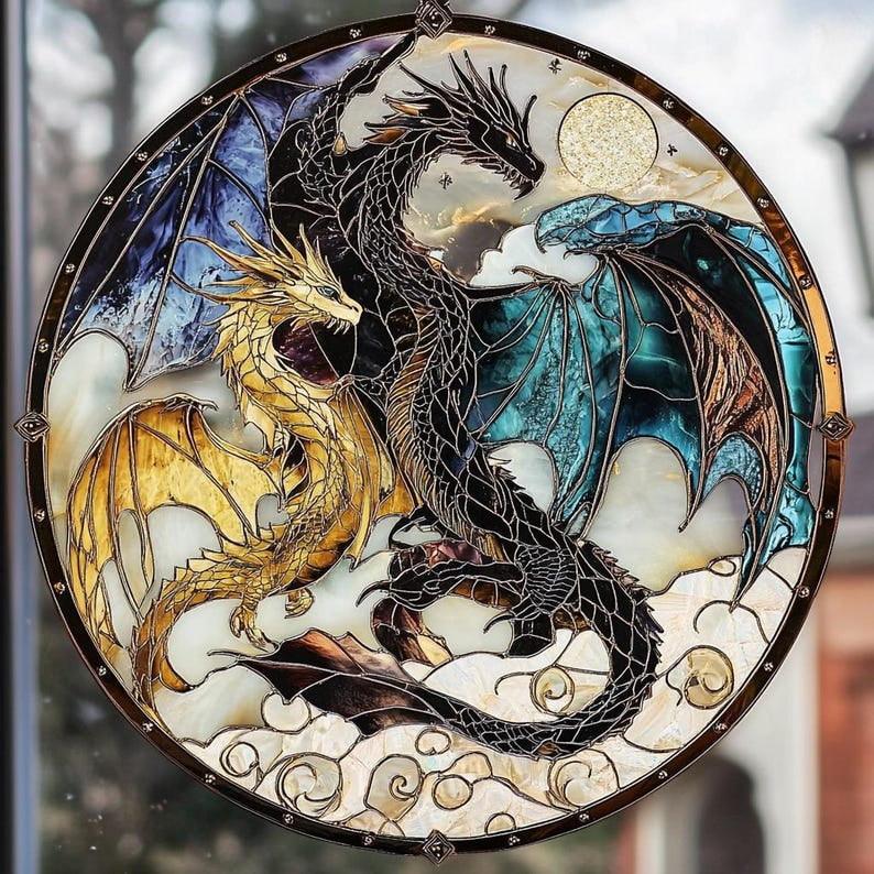 Fourth Wing Dragon Suncatcher Ornament, Tairn & Andarna Ornament for ...