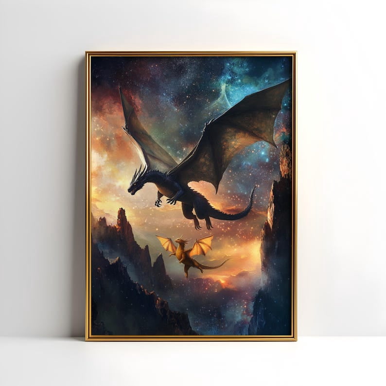 Fourth Wing Dragons Tairn and Andarna Digital canvas | Fourth Wing Art ...